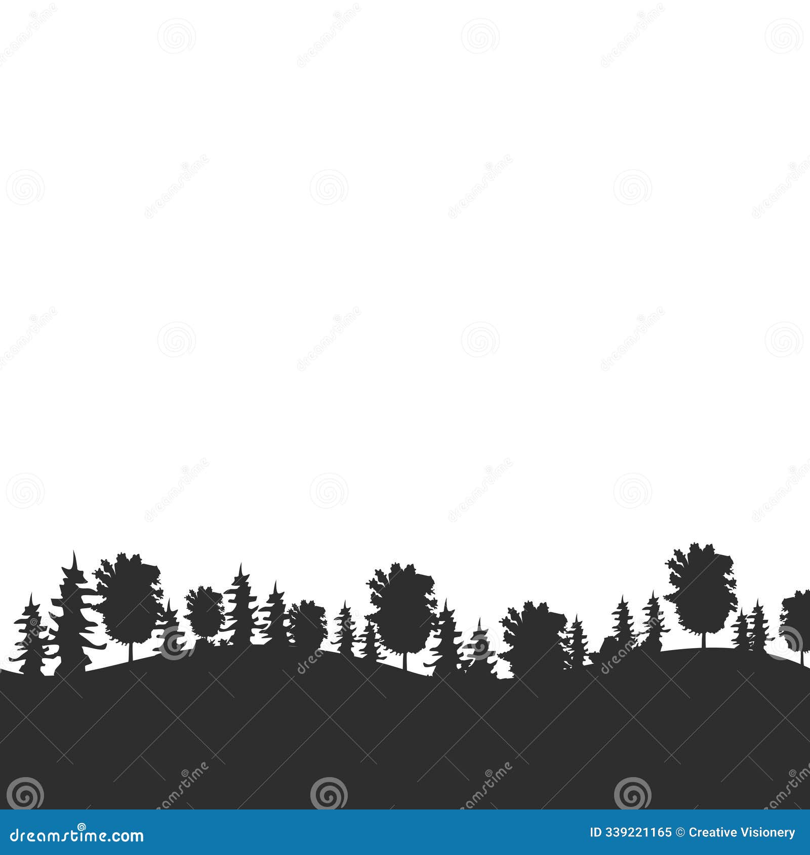 Flat Forest Landscape Silhouette Stock Vector - Illustration of ...