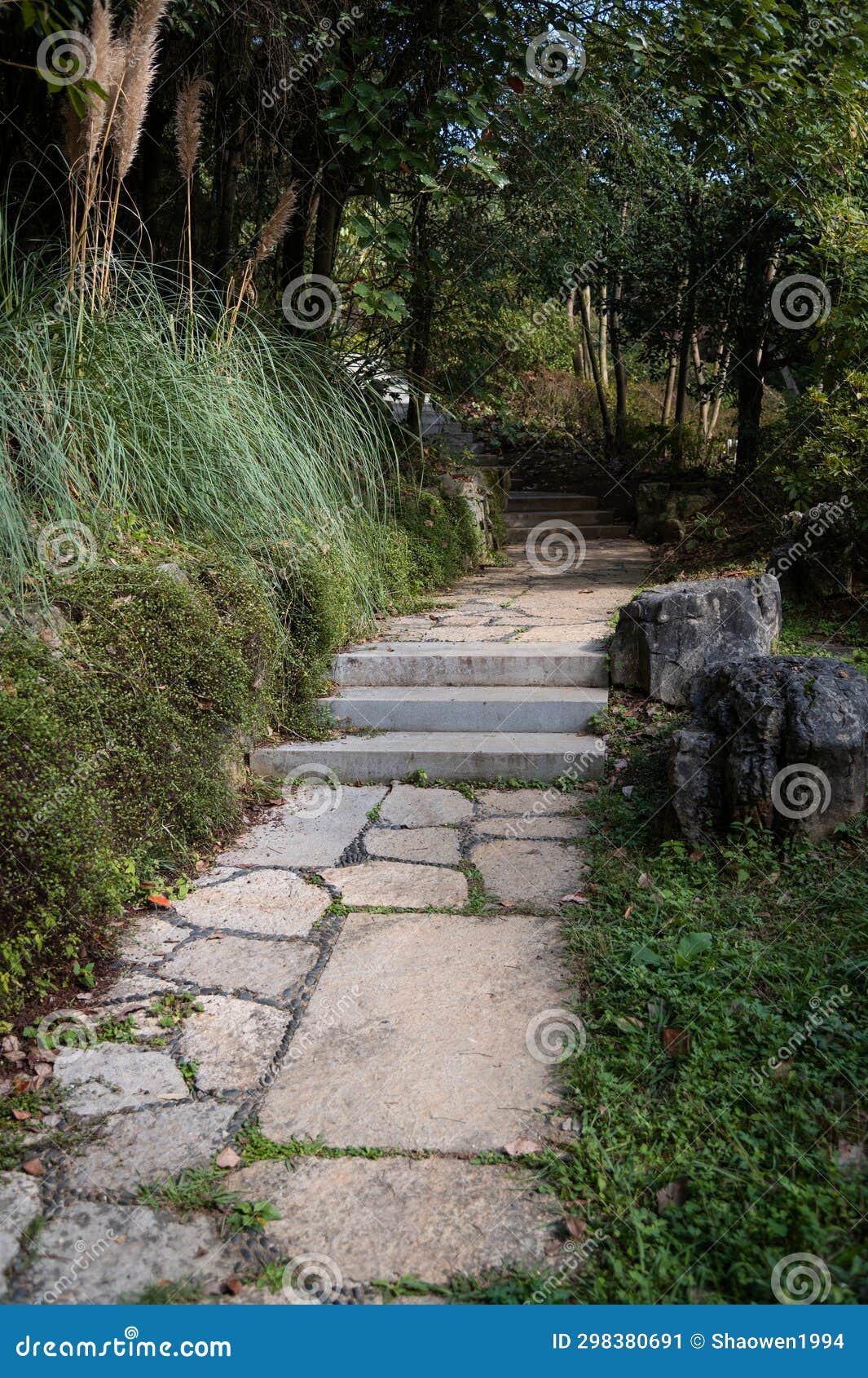 Stone Walking Path stock image. Image of backyard, attraction - 298380691