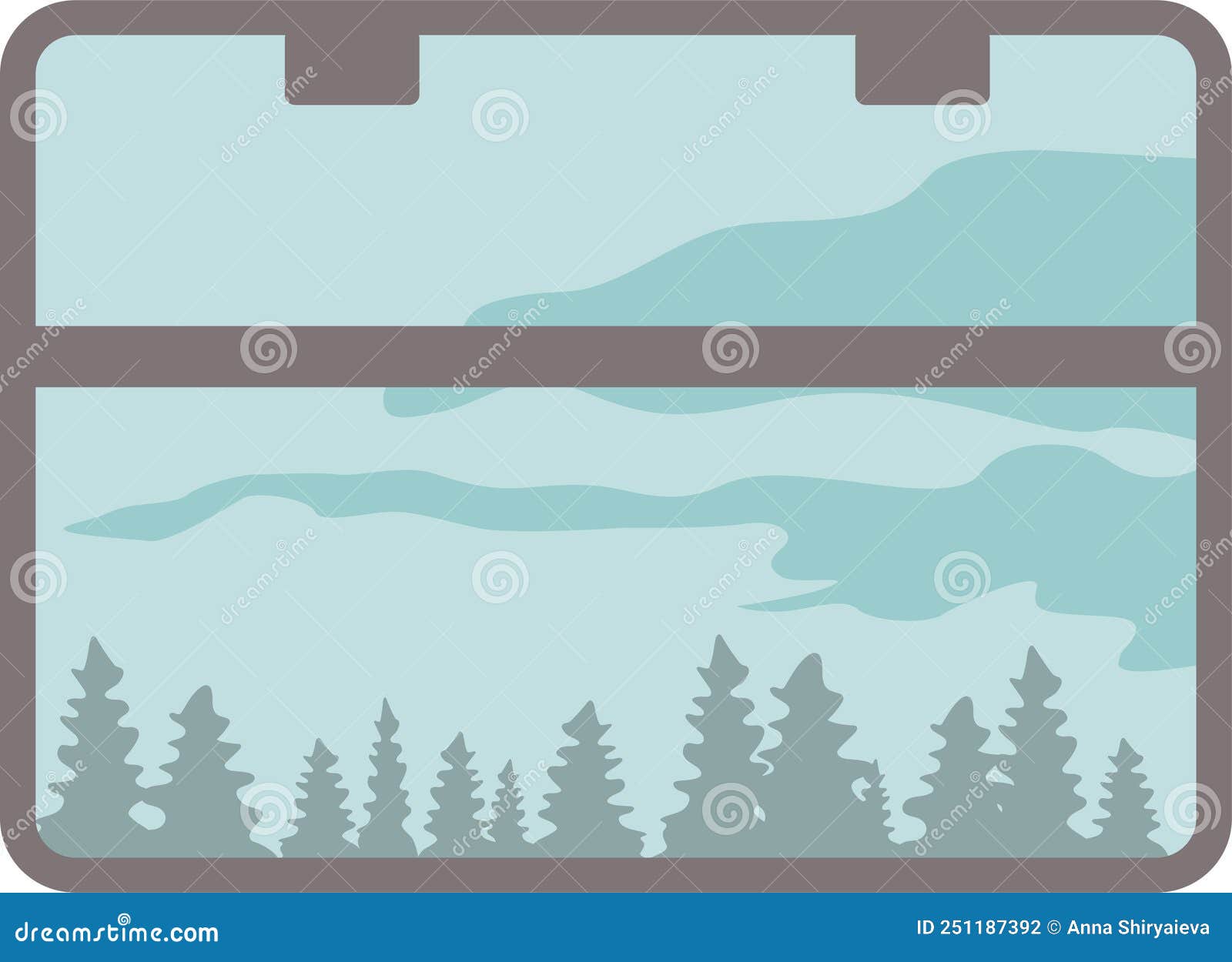 Forest Landscape, Trees, Sky, Clouds. View from the Train Car Window ...