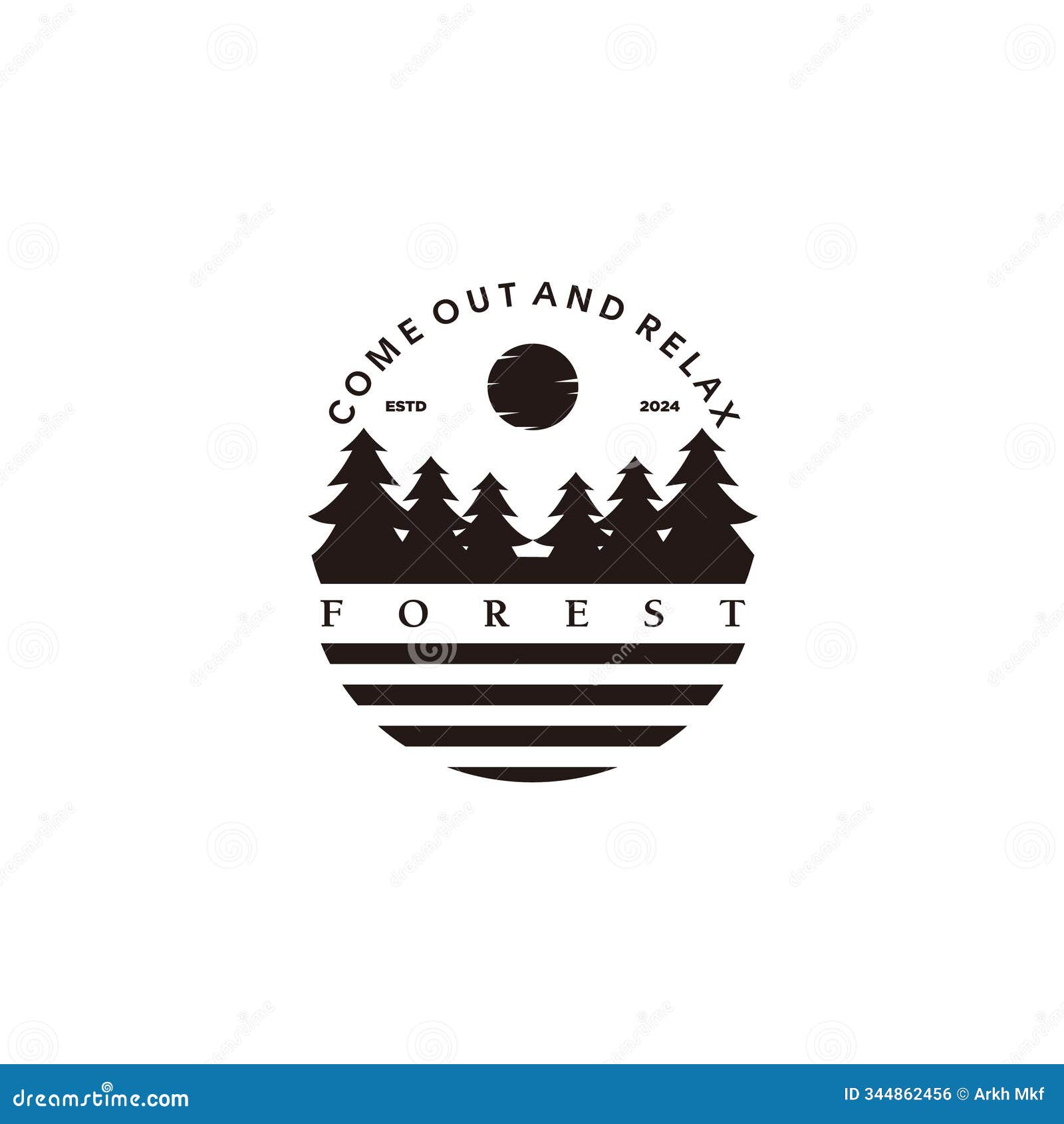 Forest Landscape Vector Logo. Forest Vector Logo Illustration Stock ...