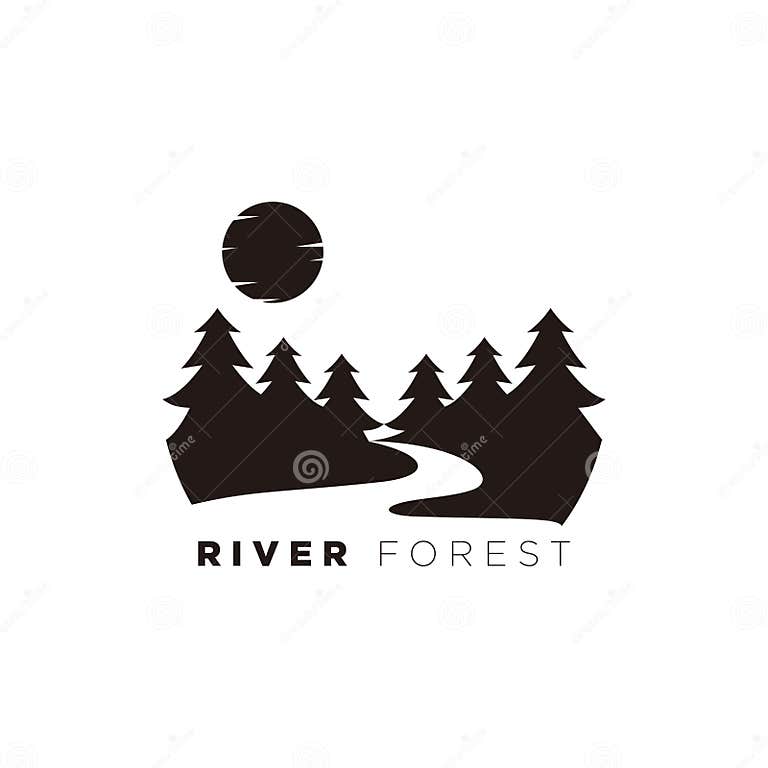 Forest Landscape Vector Logo. Forest Vector Logo Illustration Stock ...