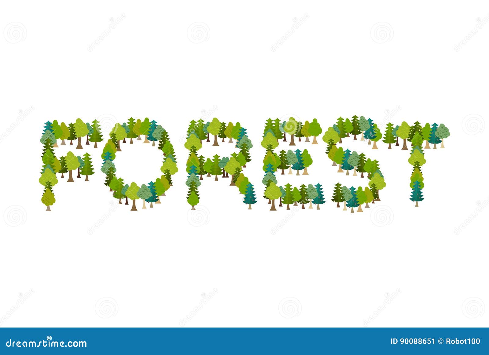 Forest Lettering. Letters from Trees Stock Vector - Illustration of ...