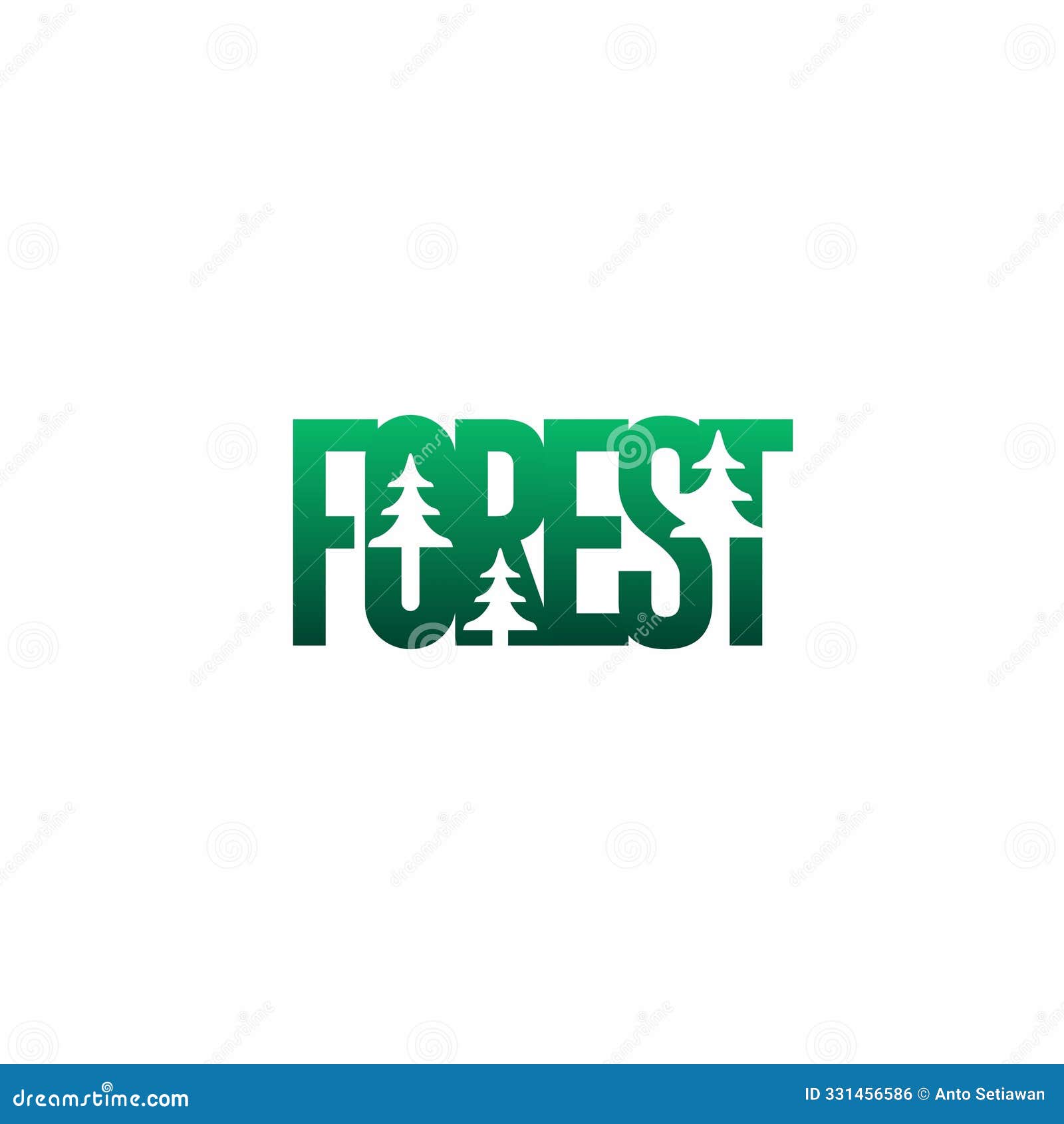 Forest Lettering Logo Vector. Forest Logo Design Stock Illustration ...