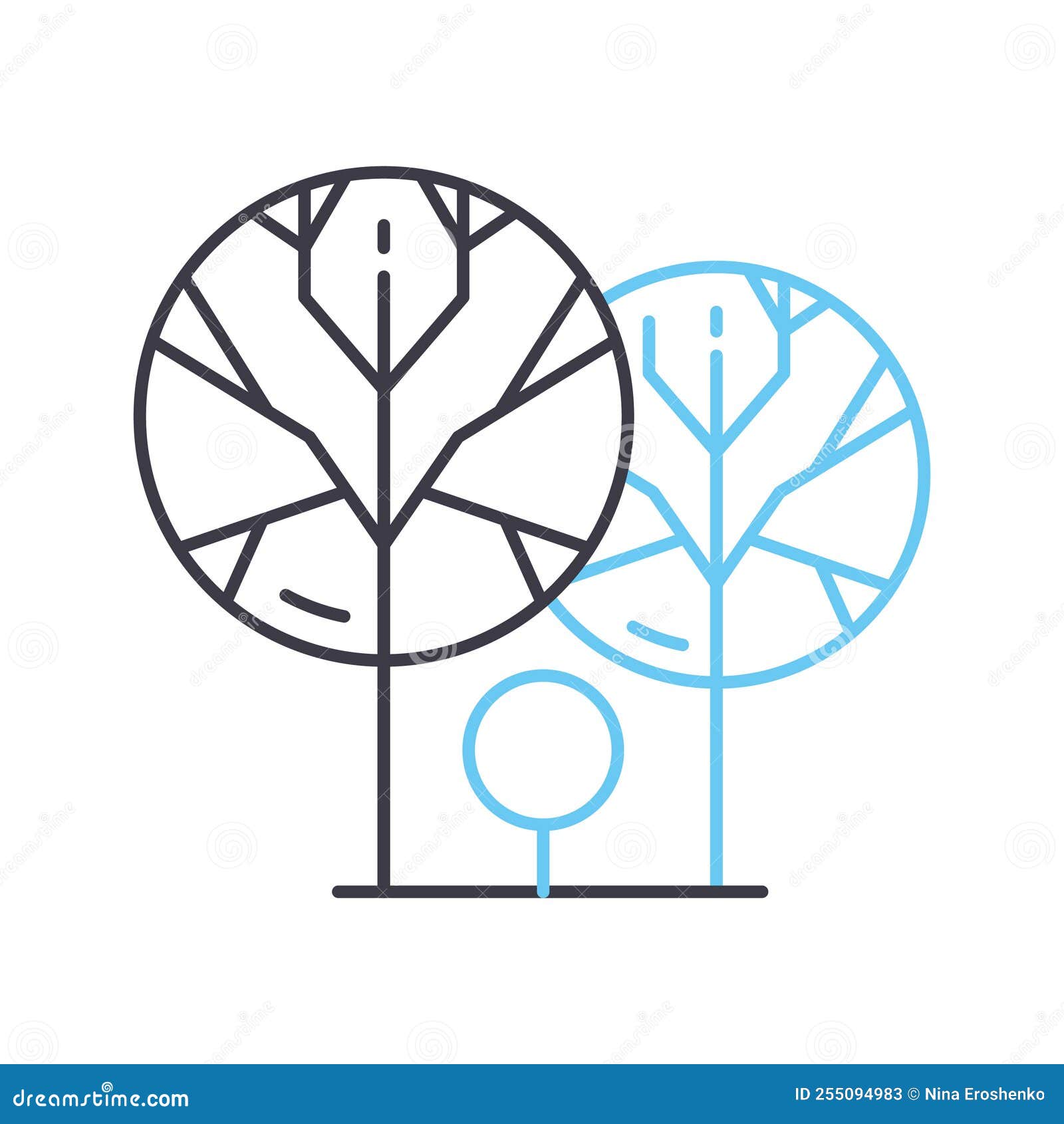 Forest Line Icon, Outline Symbol, Vector Illustration, Concept Sign ...
