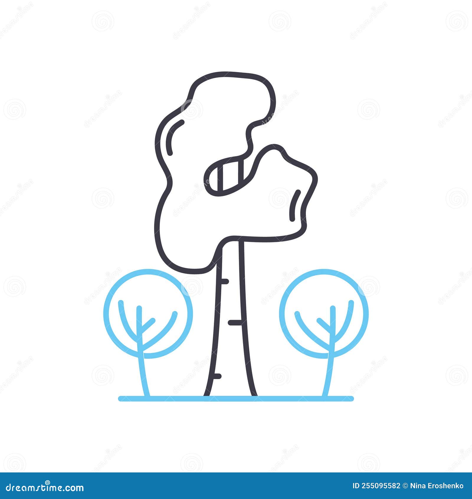 Forest Line Icon, Outline Symbol, Vector Illustration, Concept Sign ...