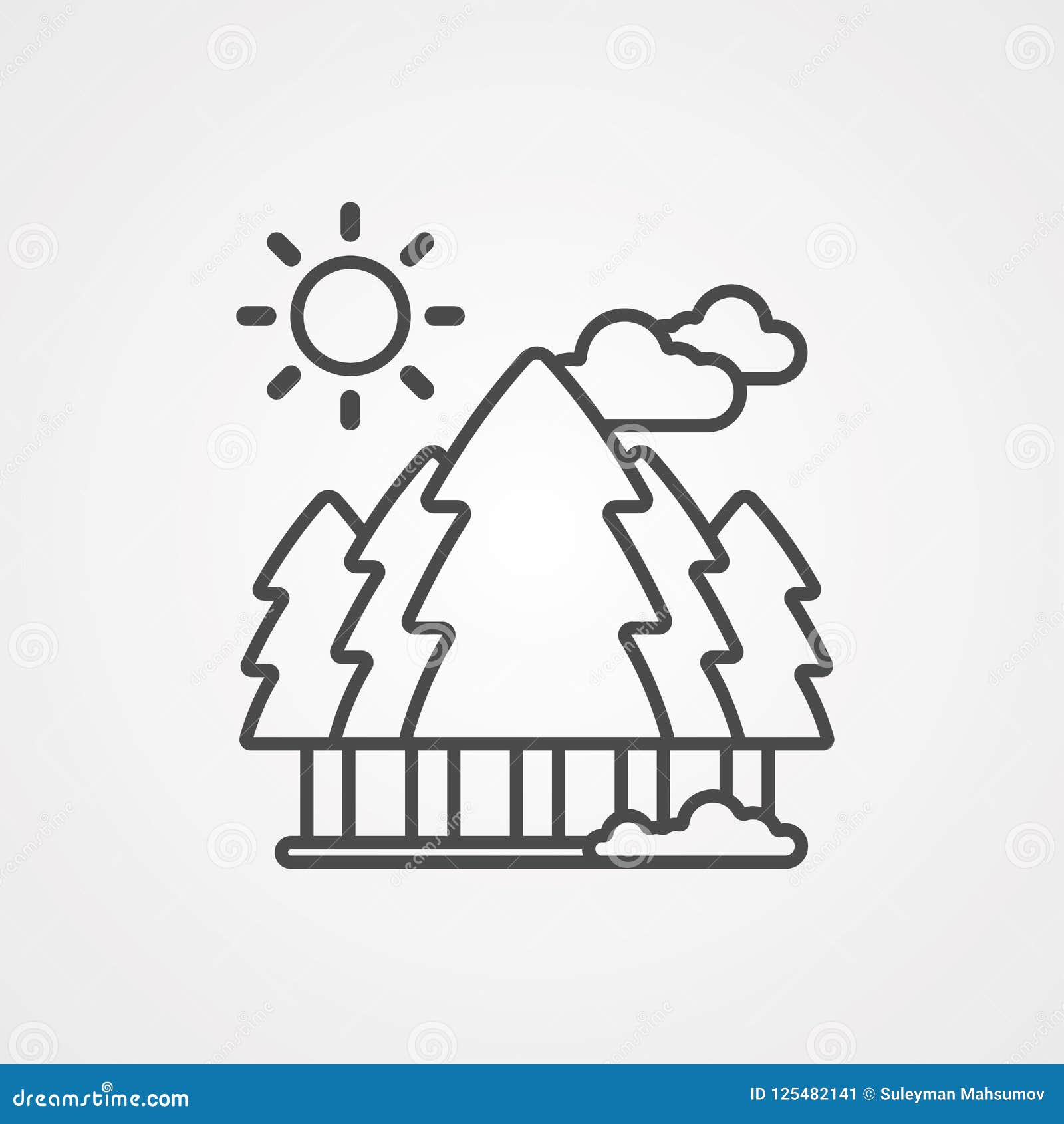 Forest Vector Icon Sign Symbol Stock Vector - Illustration of icon ...