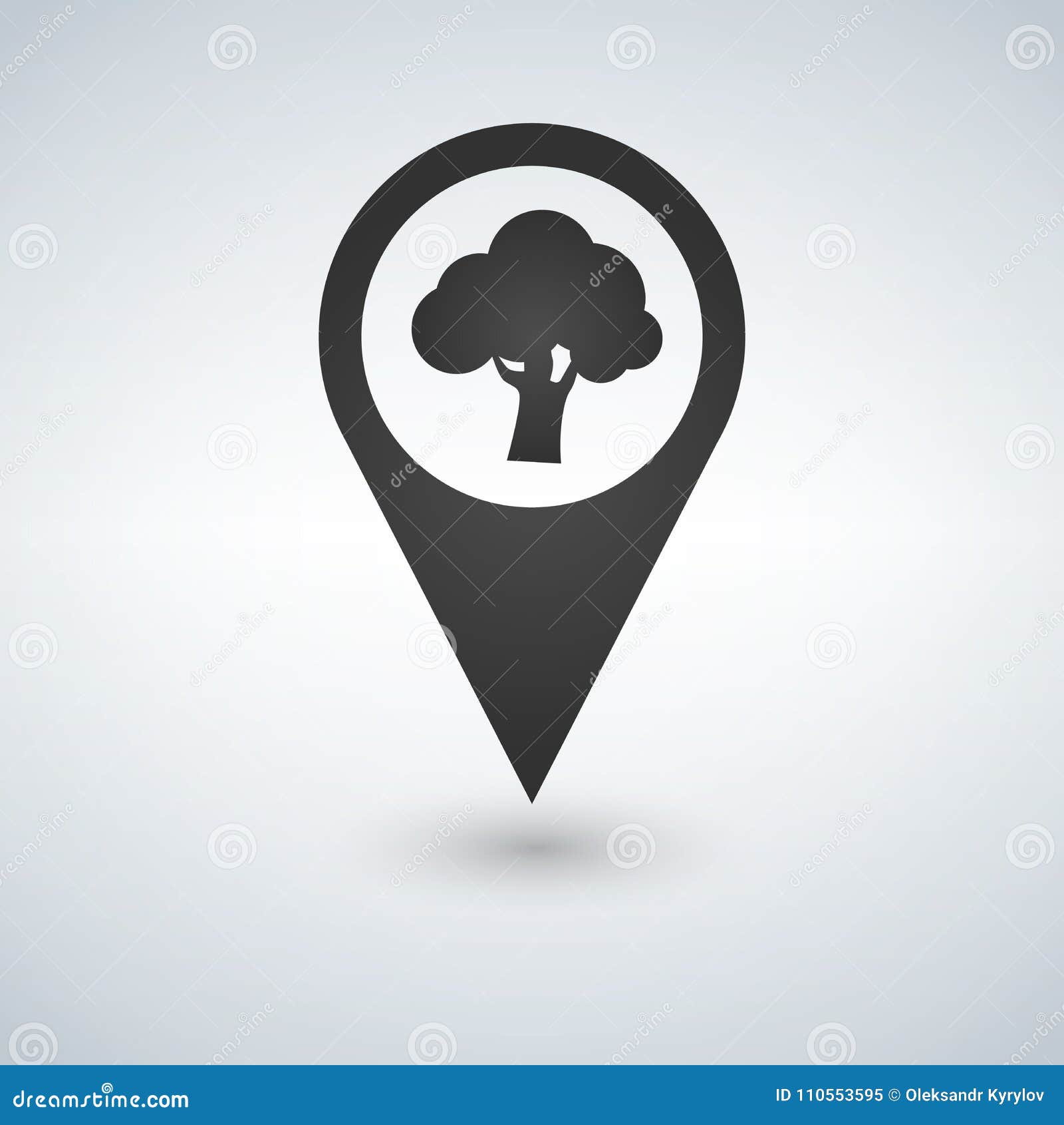 Forest Location Icon. Tree Inside Pinpoint. Vector Isolated ...