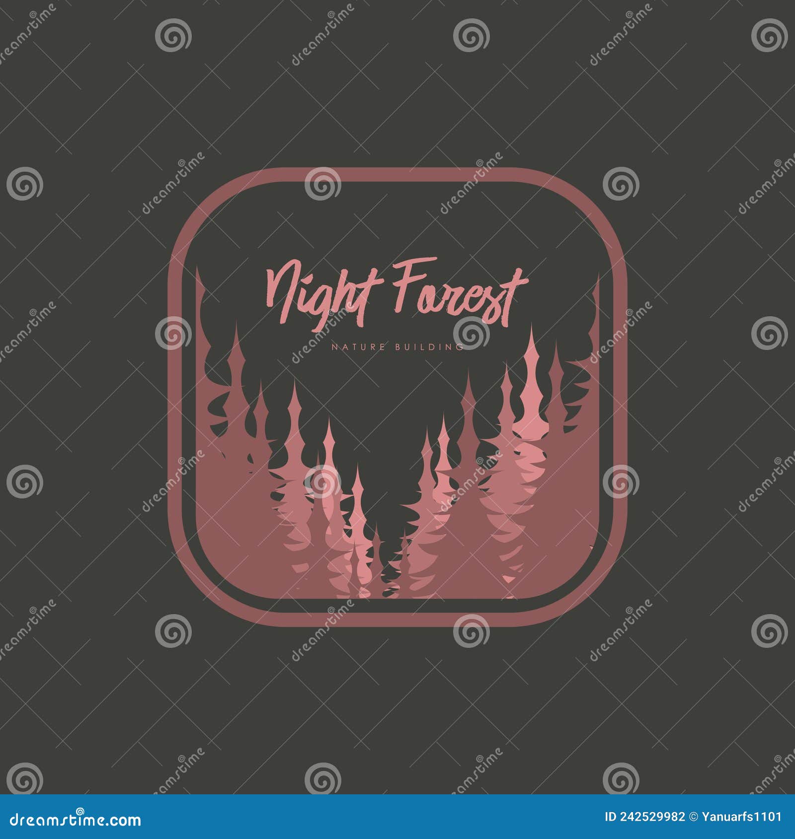 Forest Logo Design Template Vector Stock Vector - Illustration of night ...
