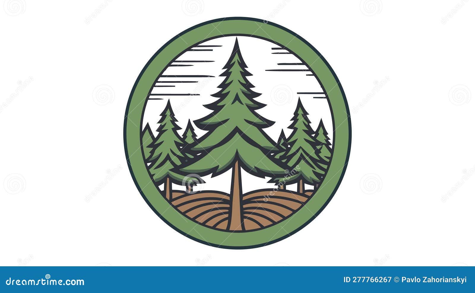 Forest Logo. Vector Illustration Isolated on White Background. Stock ...