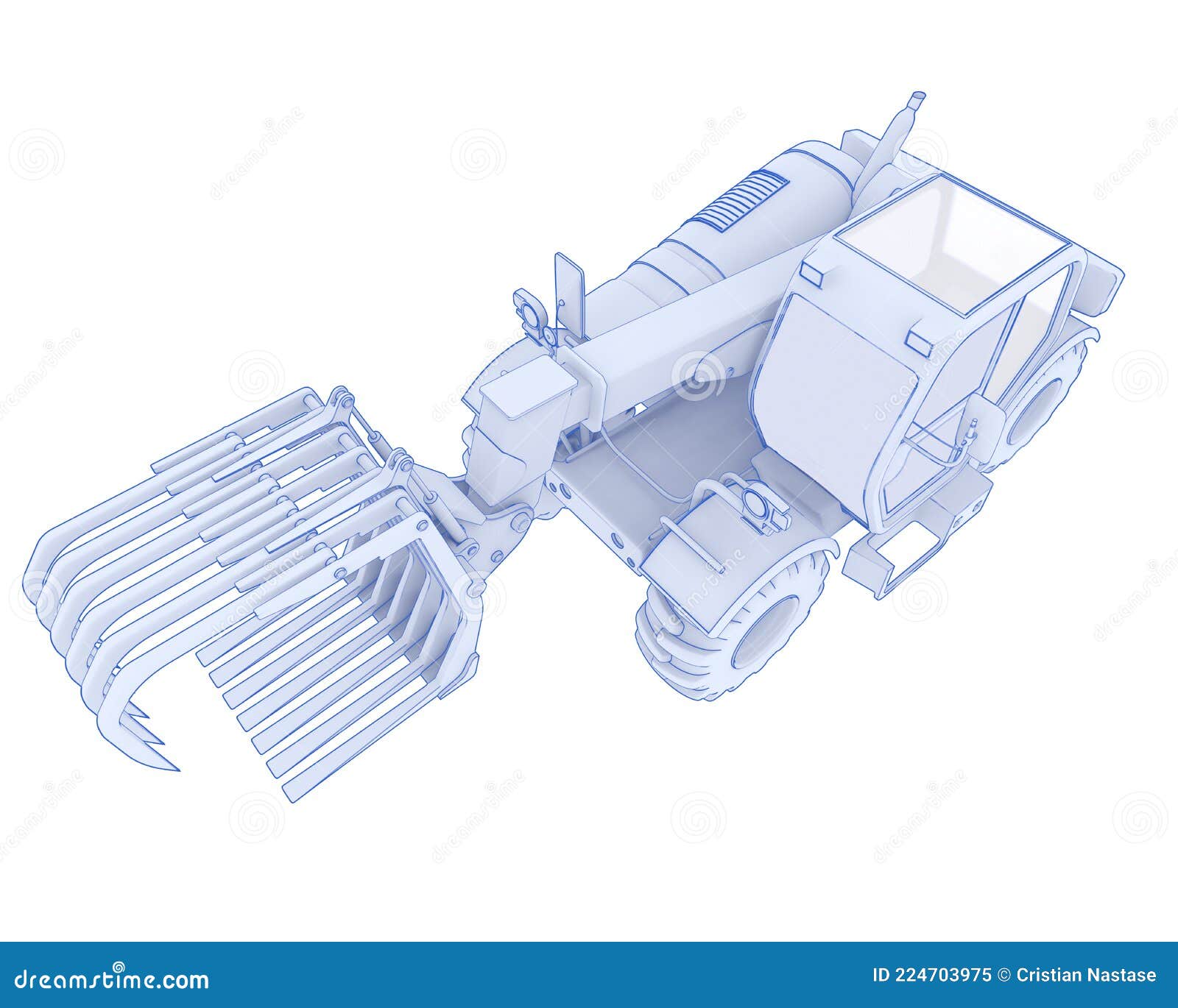 Forest Machine Isolated on Background. 3d Rendering - Illustration ...