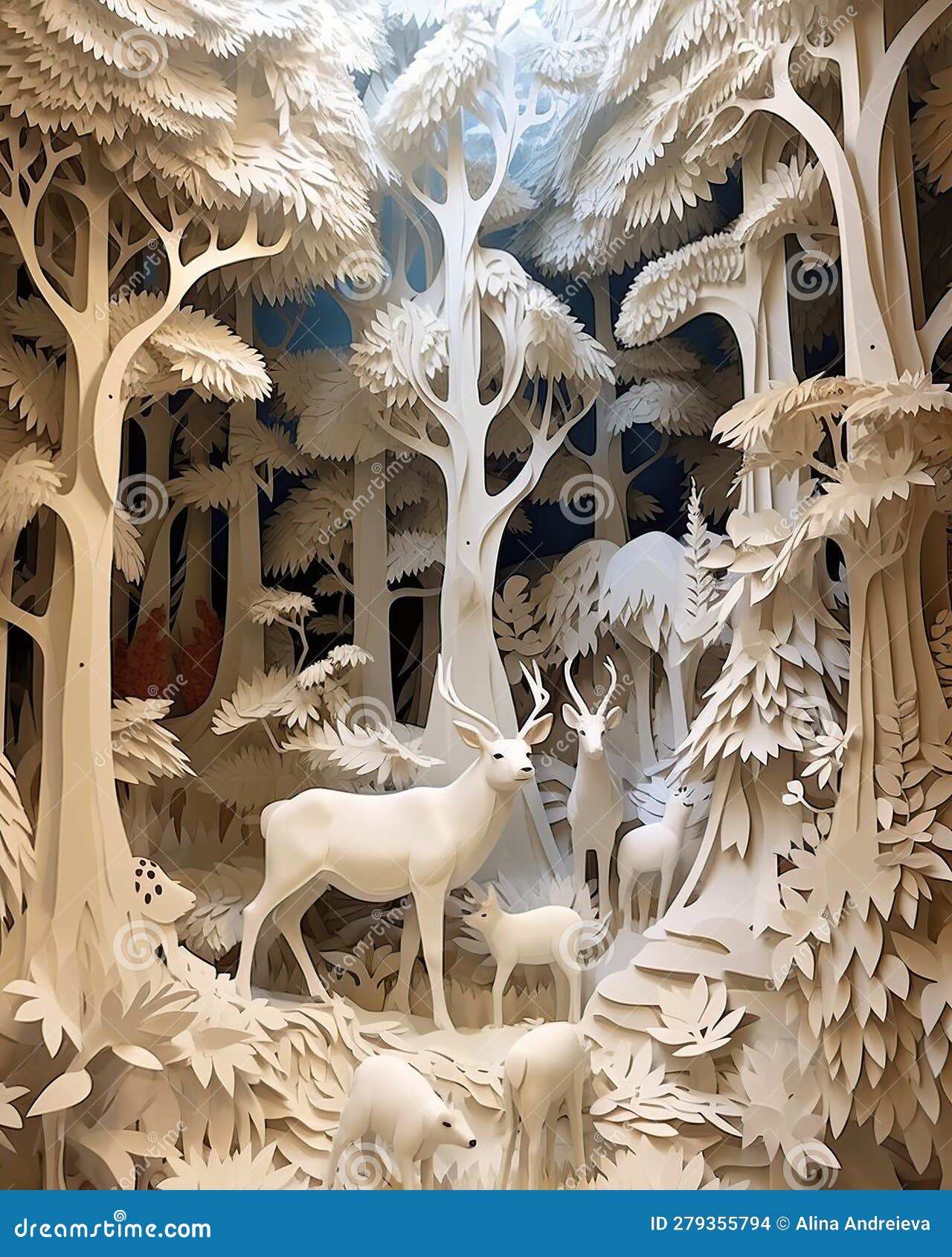 Forest Made Entirely Out of Layered Paper Stock Illustration ...