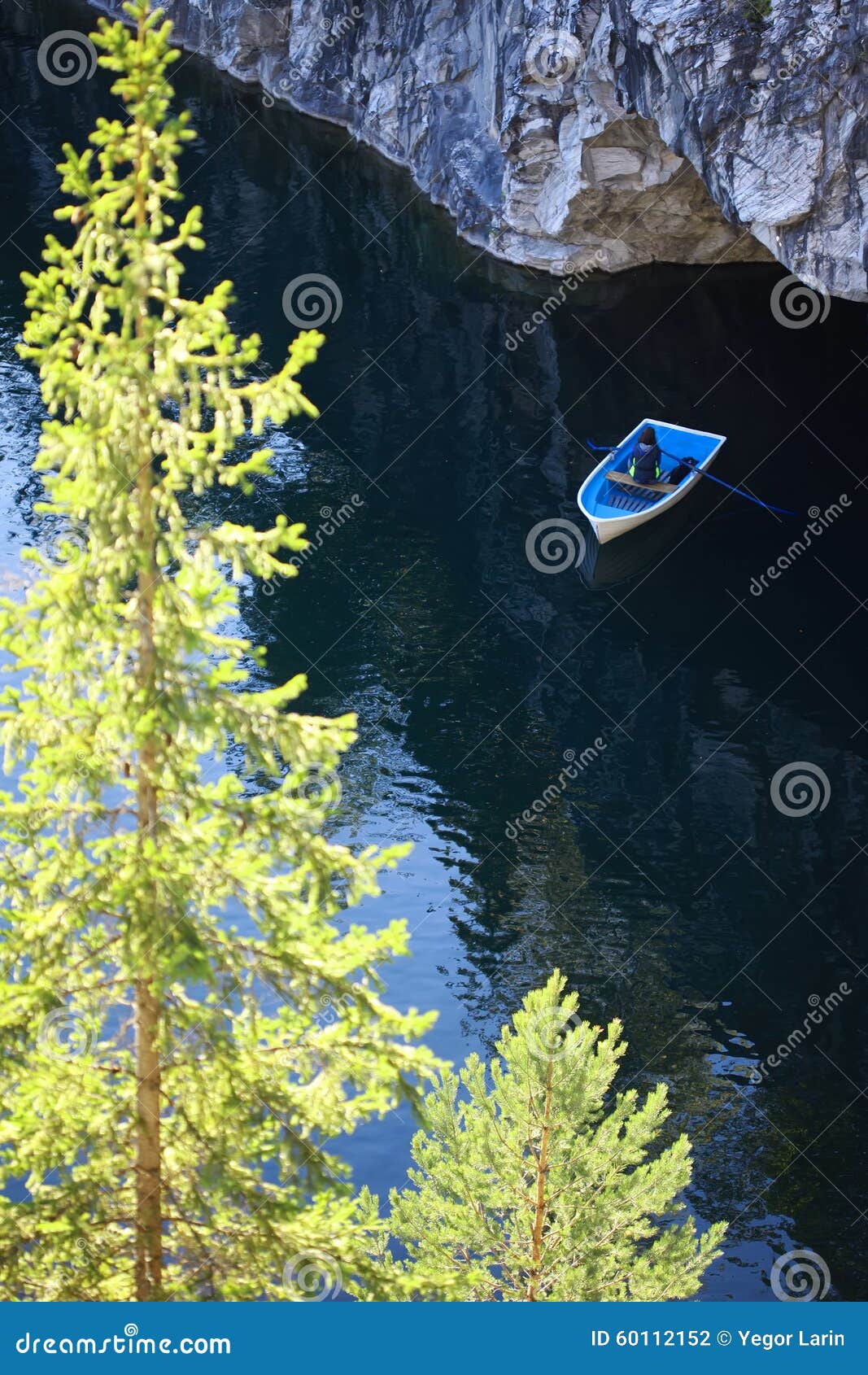 Forest on a Marble Cliff Over the Water. Mountain Park Stock Photo ...