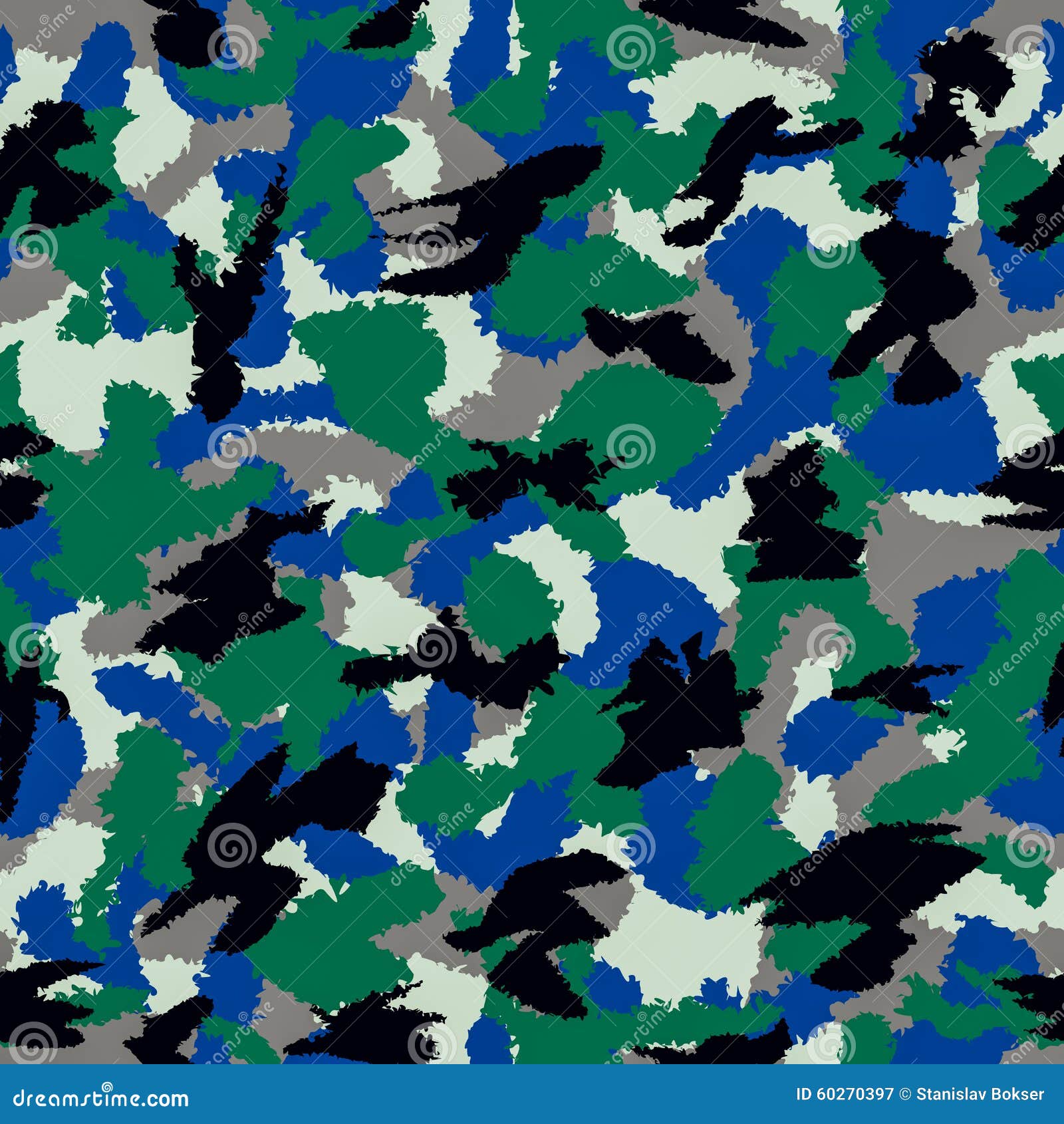 Forest Mixed War Camouflage Seamless Pattern Stock Illustration ...