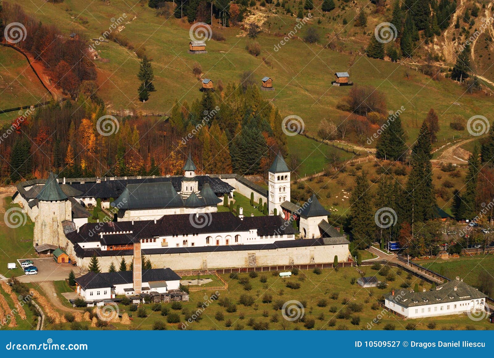 Forest and monastery stock image. Image of background - 10509527