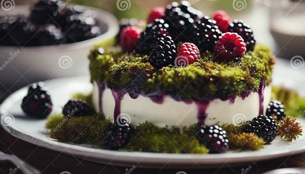 Forest Moss Cake with Spinach Stock Illustration - Illustration of ...