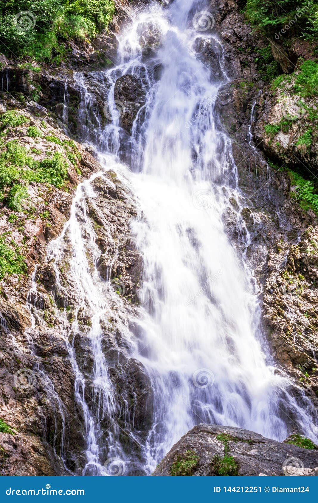 Forest Mountain River Running Over Rocks Stock Image - Image of rain ...
