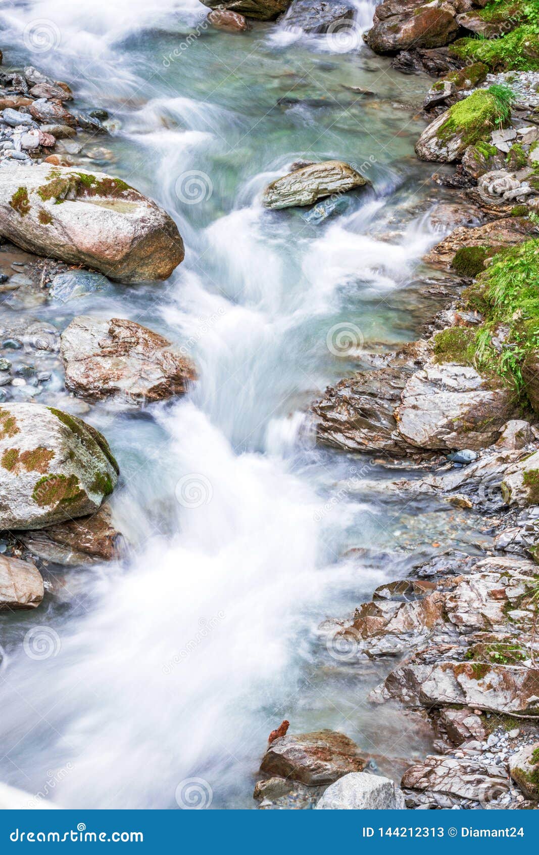 Forest Mountain River Running Over Rocks Stock Image - Image of creek ...