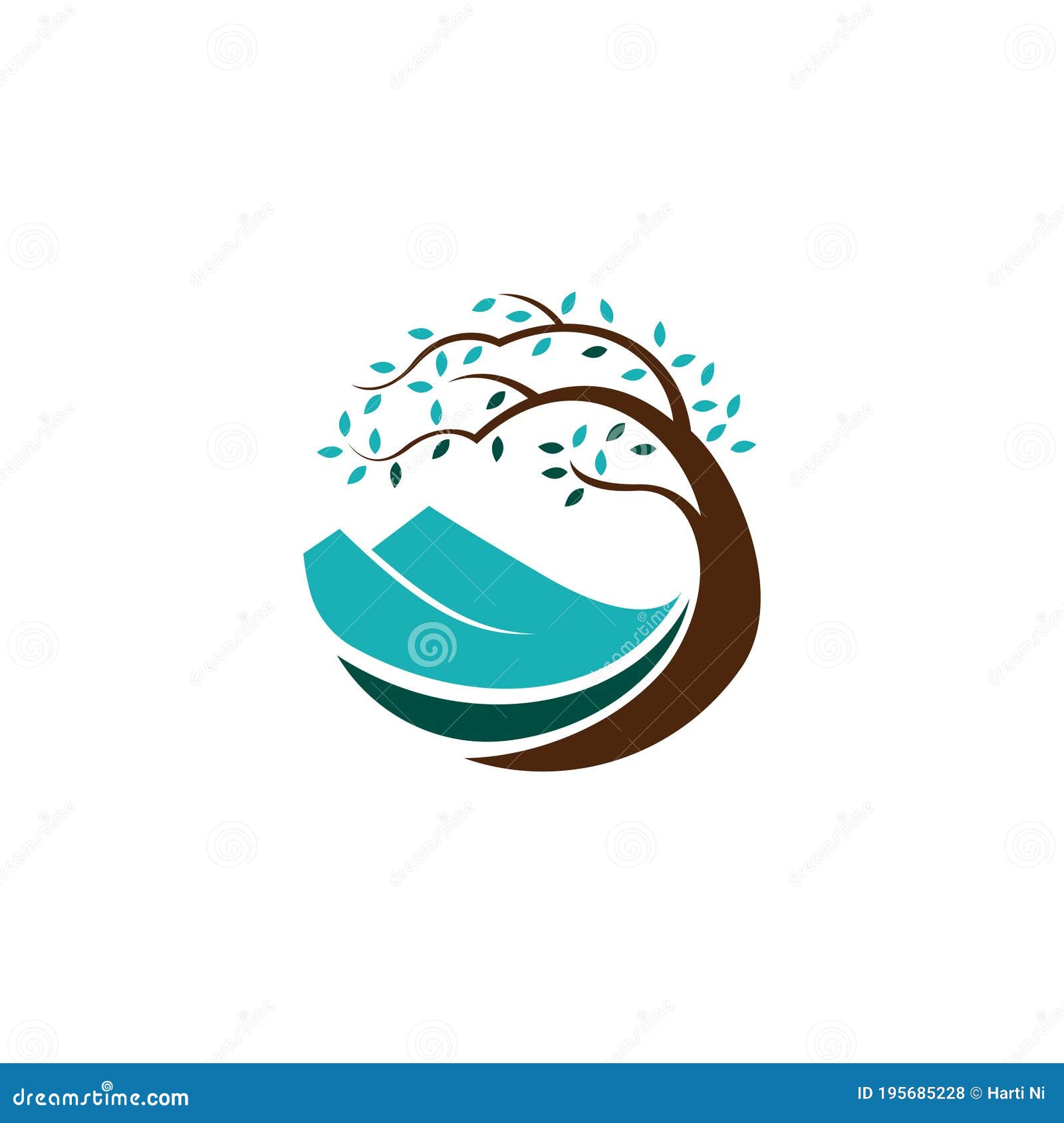 Forest Mountain Tree Fresh Nature Adventure Circle Abstract Logo Stock ...
