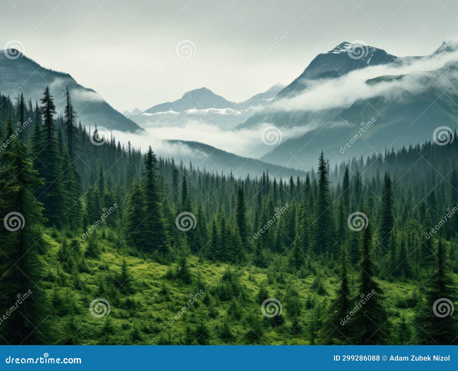 A Forest With Mountains In The Background Royalty-Free Stock Image ...