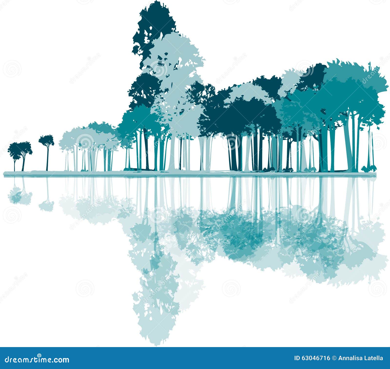 Forest on Neutral Background Stock Illustration - Illustration of ...