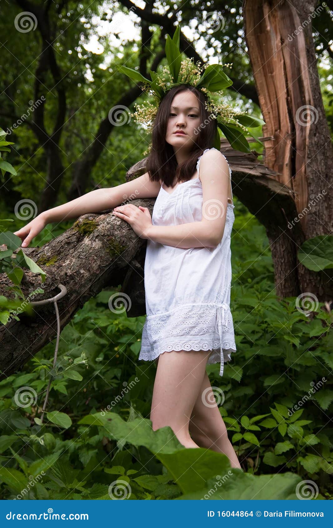 Forest nymph stock photo. Image of outdoor, face, beauty - 16044864