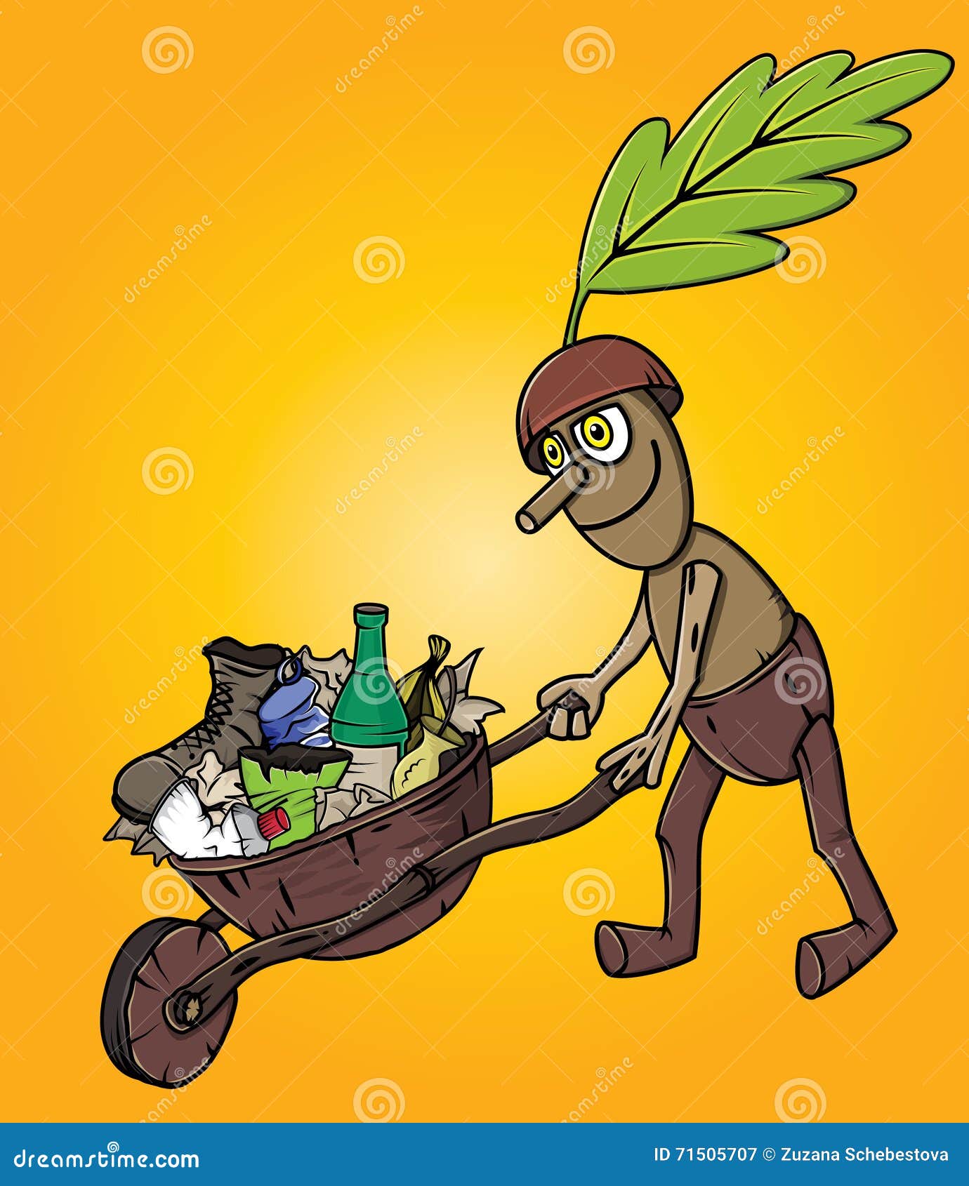 Cleaning Garbage. Cartoon Characters Sorting And Recycling Waste And ...