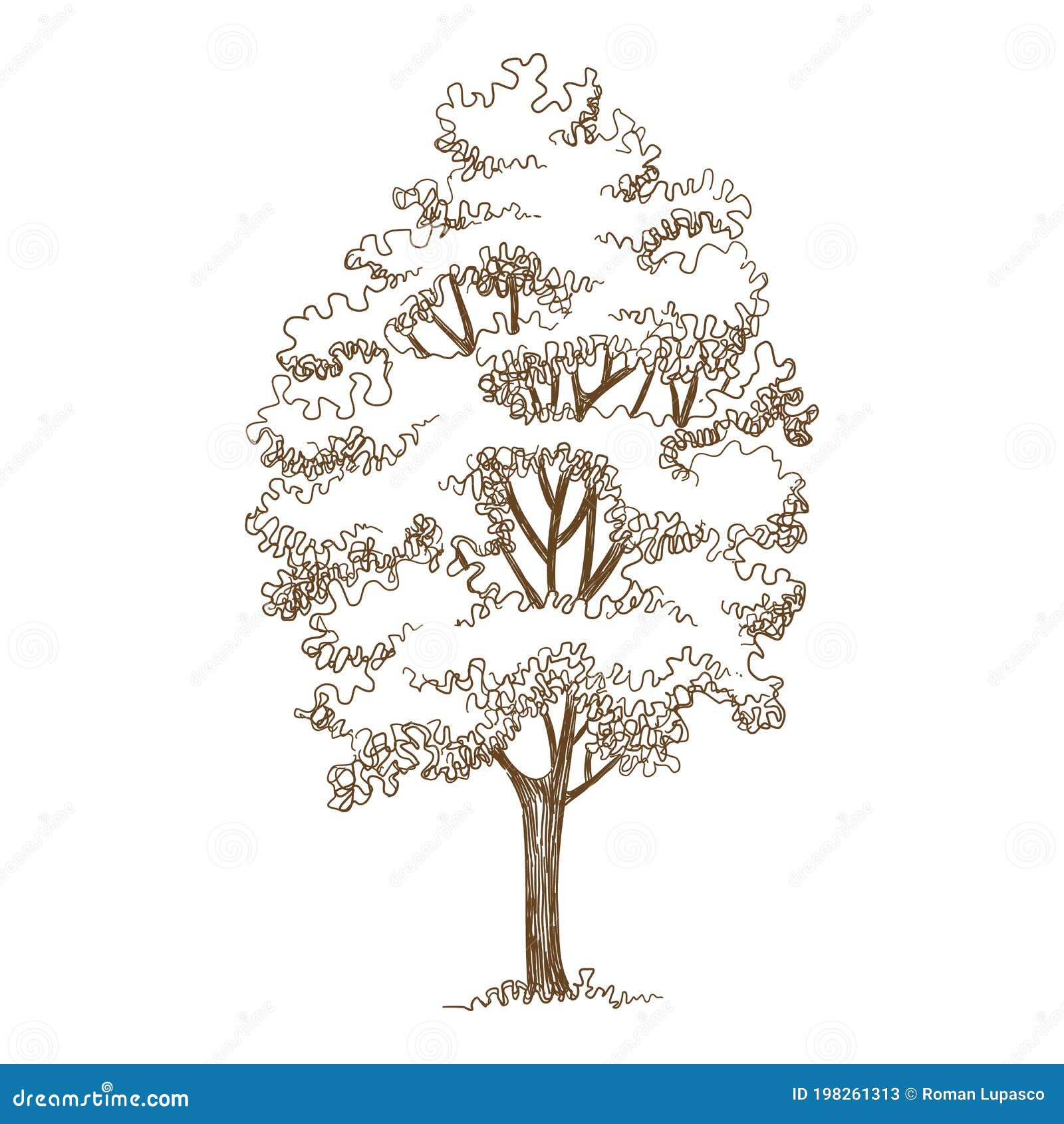 Set Of Outline Tree Monograms And Logos. Abstract Vector Illustration ...
