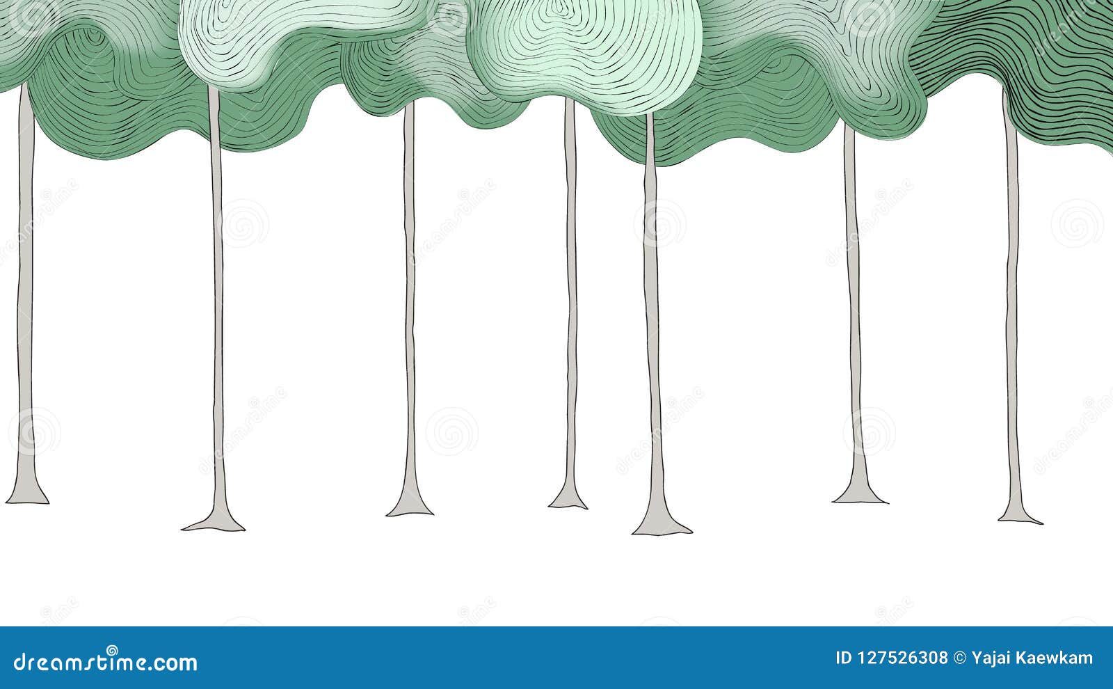 Forest Line Vector Icons And Signs. Woodland, Jungle, Greenery ...