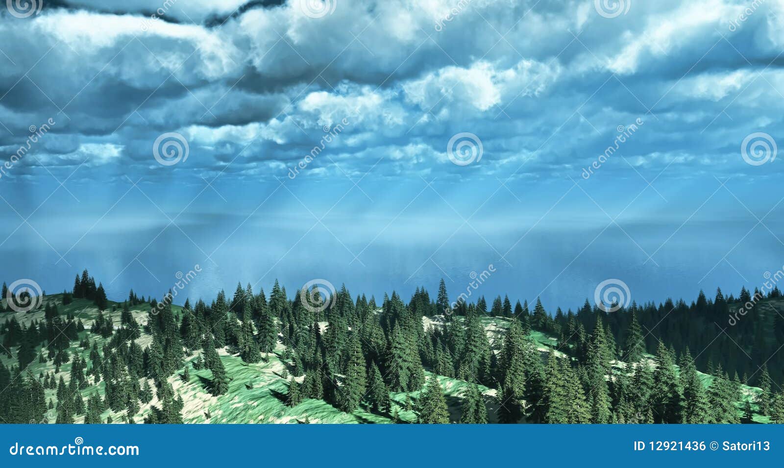 Forest over the seaside stock photo. Image of awesome - 12921436