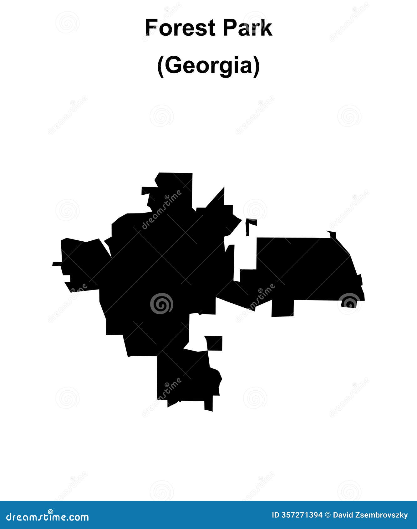 Forest Park outline map stock illustration. Illustration of city ...