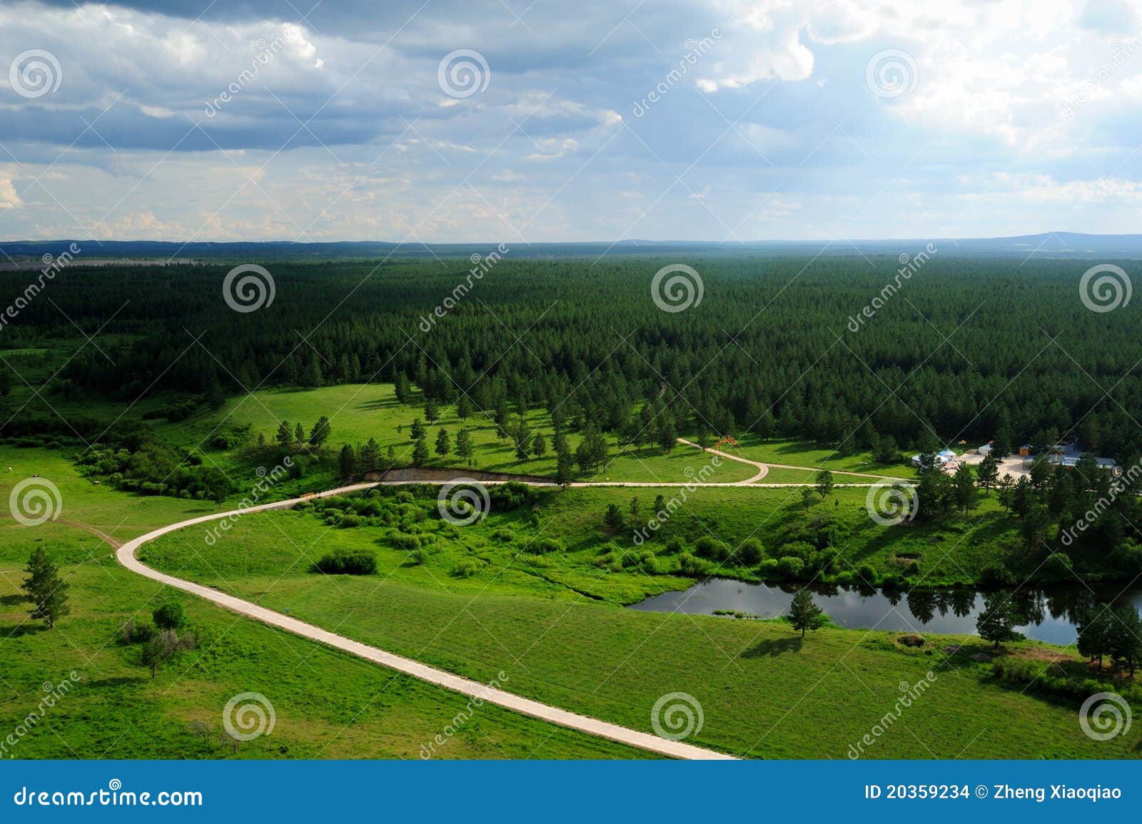 Forest Park in Inner Mongolia Stock Photo - Image of cloud, plants ...