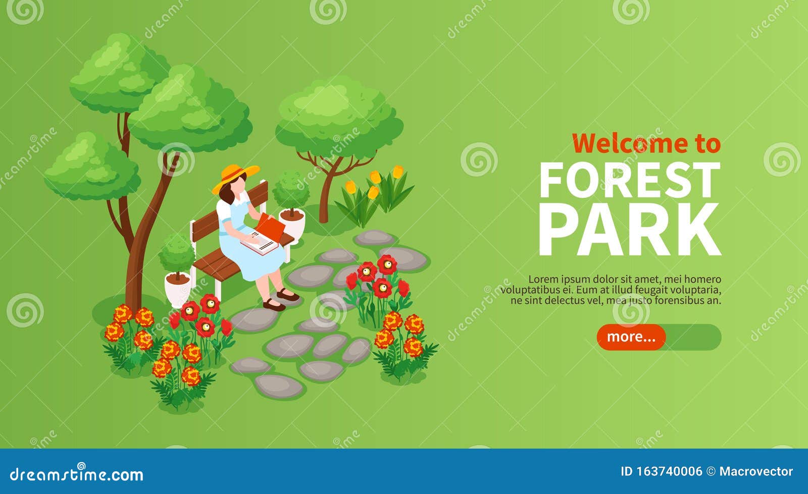 Forest Park Poster stock vector. Illustration of outdoor - 163740006