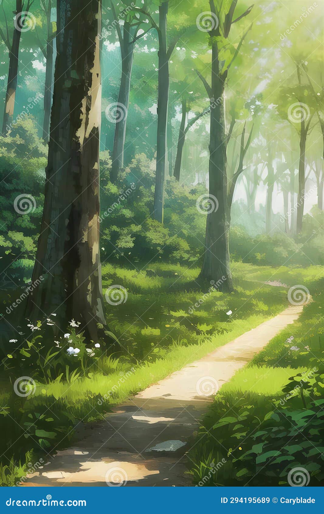 Forest path. stock illustration. Illustration of landscape - 294195689