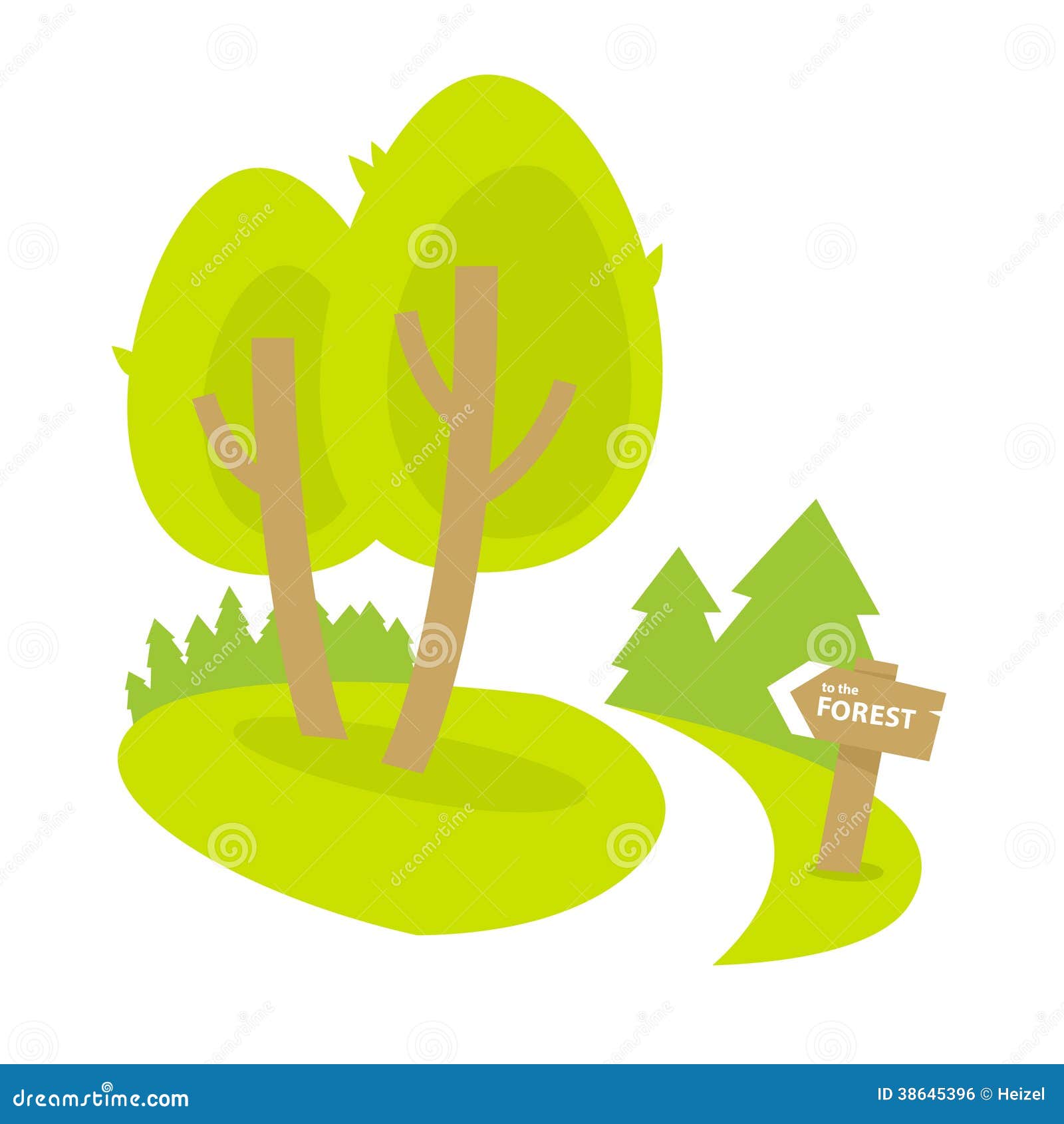 Forest path stock vector. Illustration of natural, ecology - 38645396