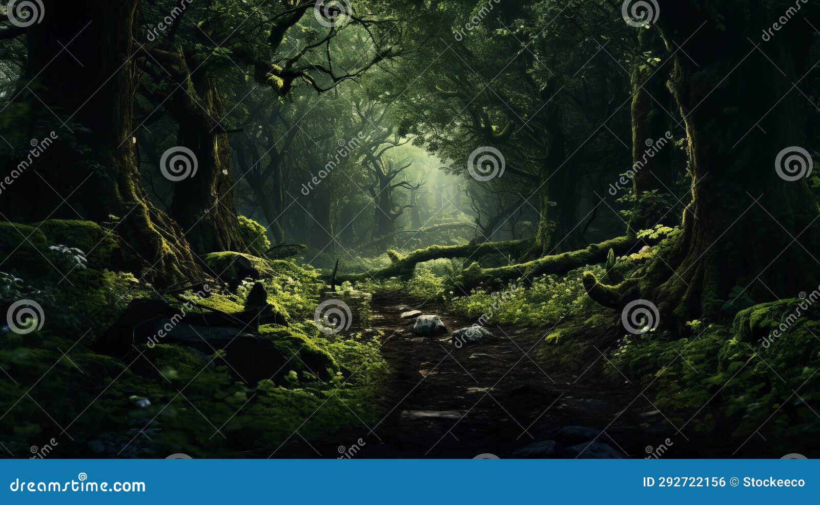Mystical Forest Path with Mulberry in Hyper-realistic Style Stock ...