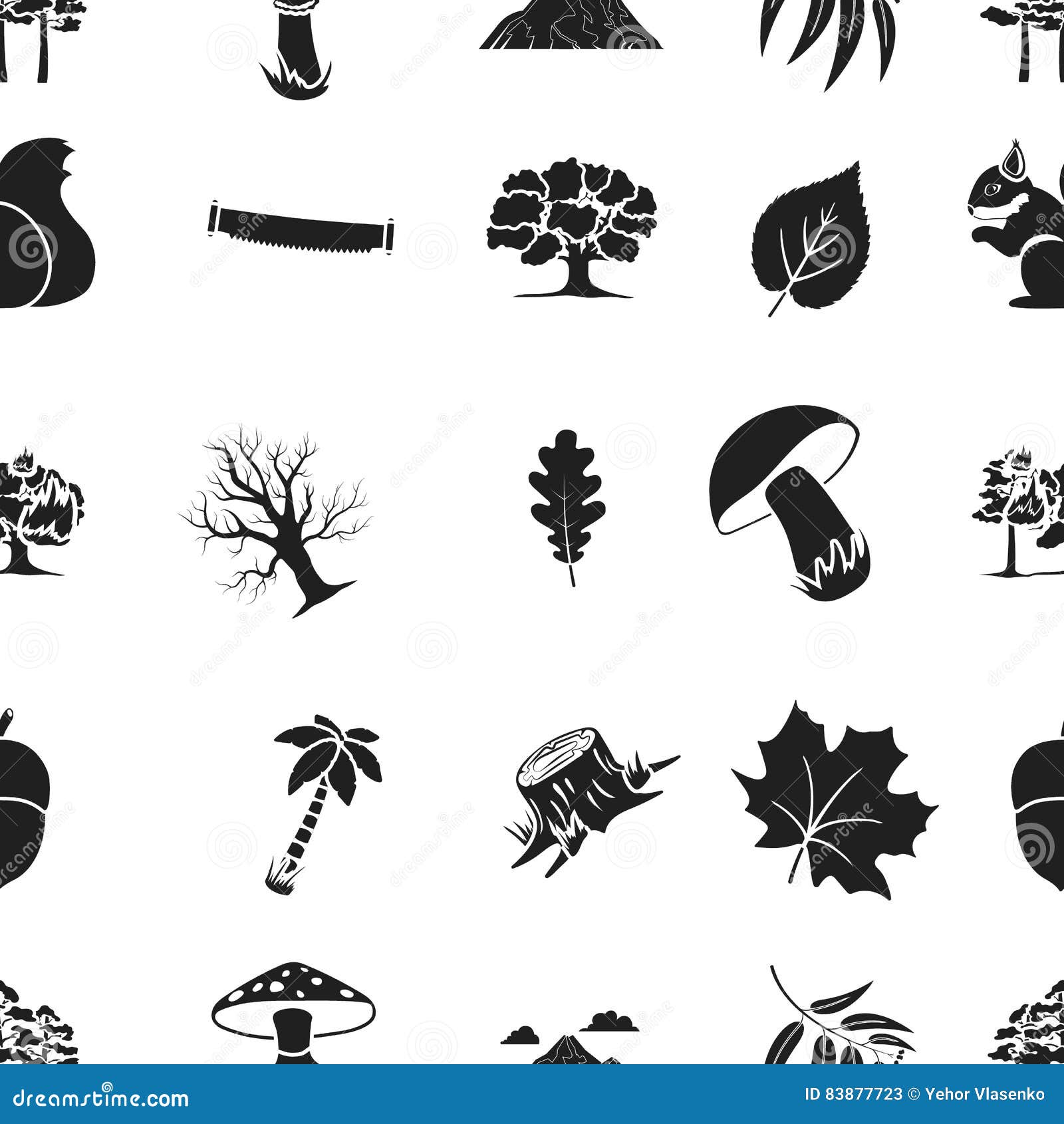 Forest Pattern Icons in Black Style. Big Collection of Forest Vector ... Forest Pattern Icons in Black Style. Big Collection of Forest Vector ...