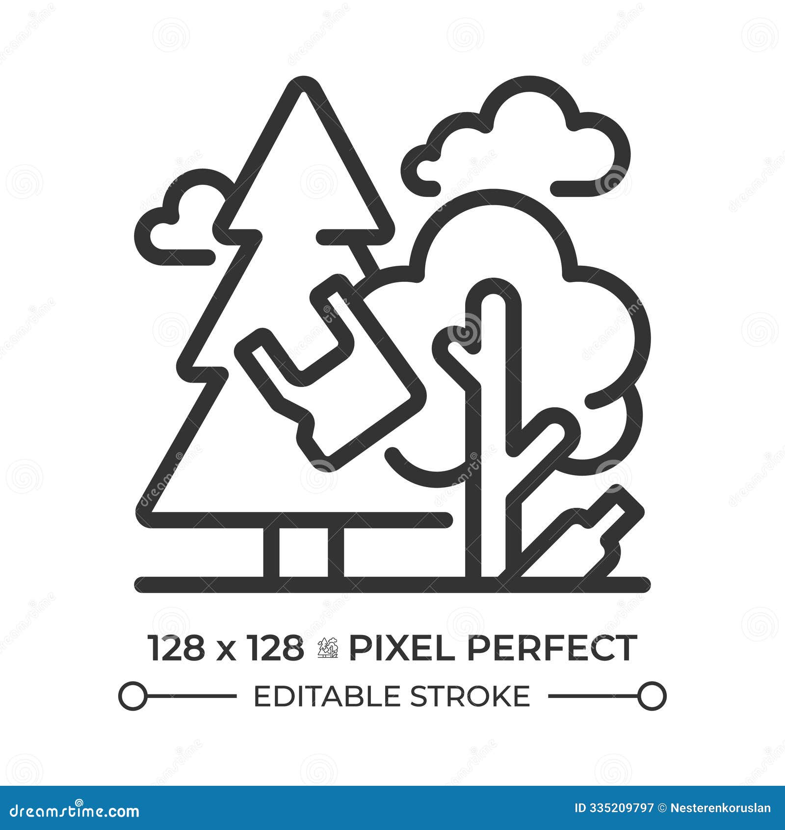 Forest Pollution Linear Icon Stock Illustration - Illustration of ...