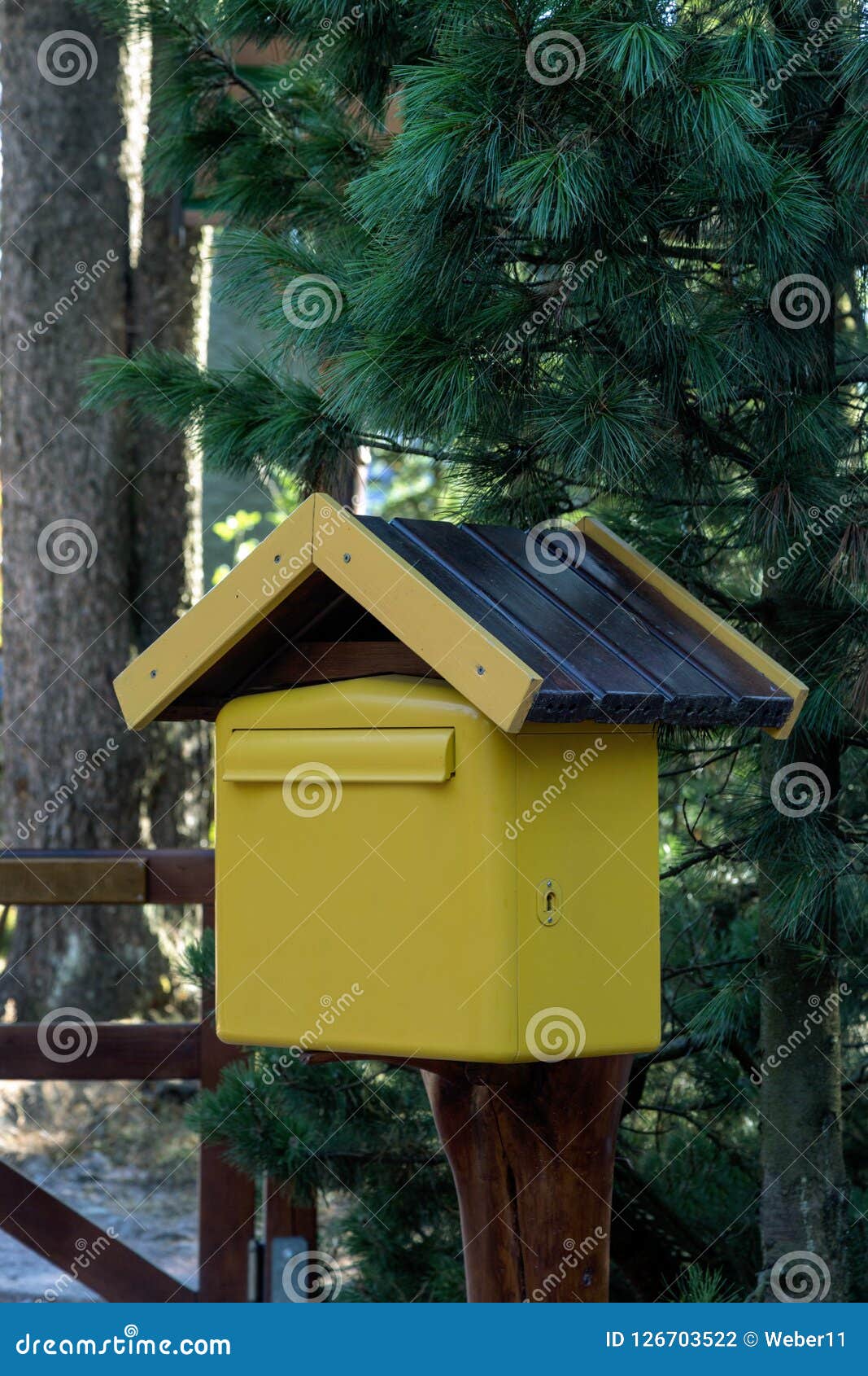Forest post box stock photo. Image of barrier, post - 126703522