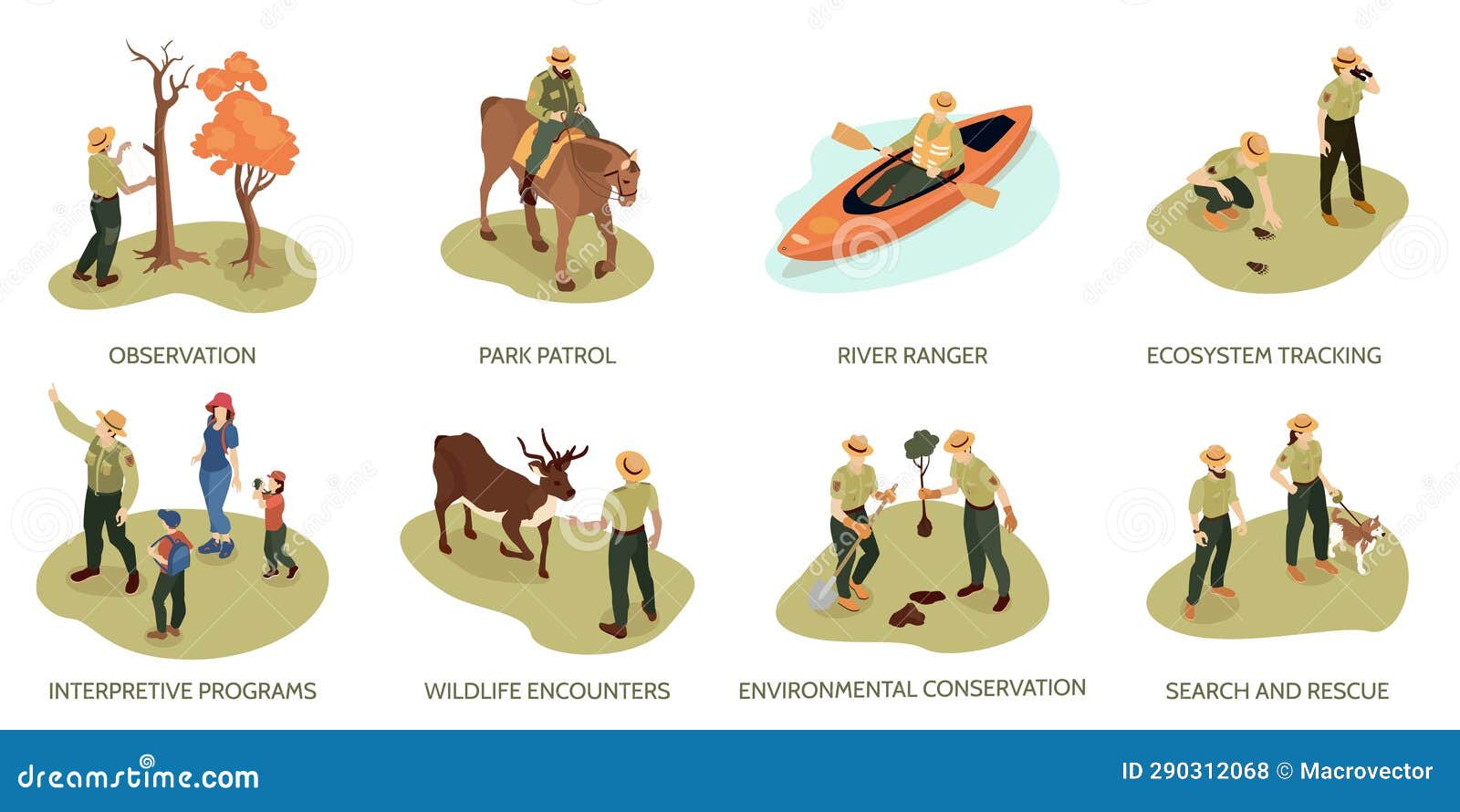 Forest Ranger Illustration Outline Vector Art For Nature Conservation ...