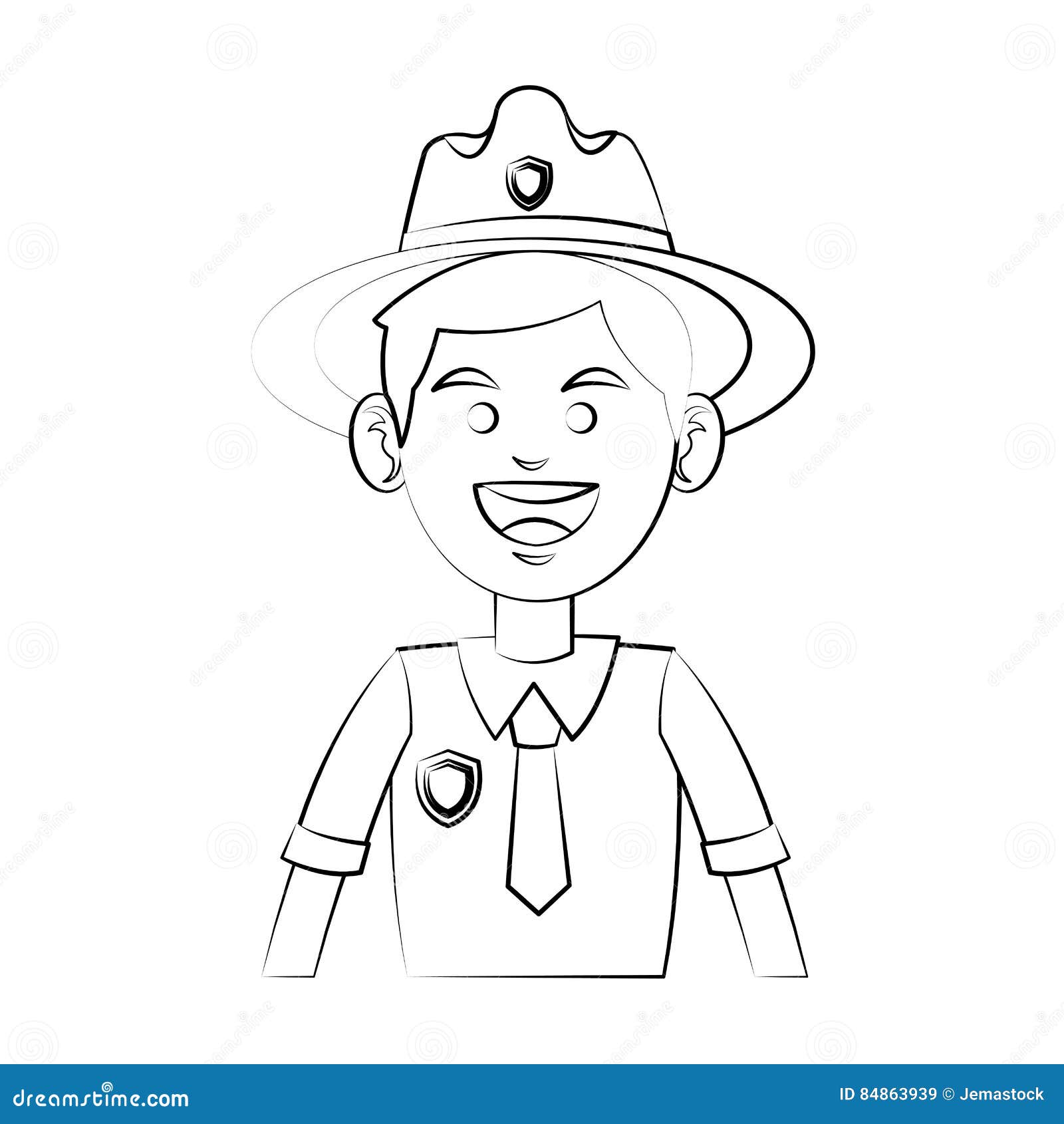 Forest ranger icon stock vector. Illustration of wild - 84863939