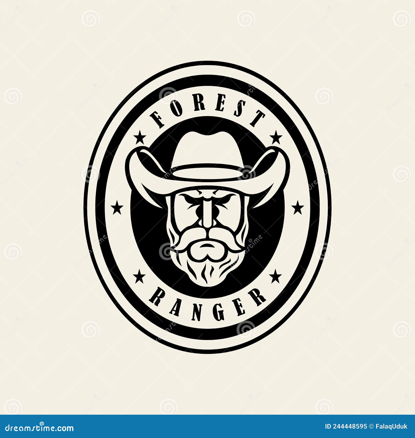 Forest Ranger Silhouette Logo Design Stock Vector - Illustration of ...