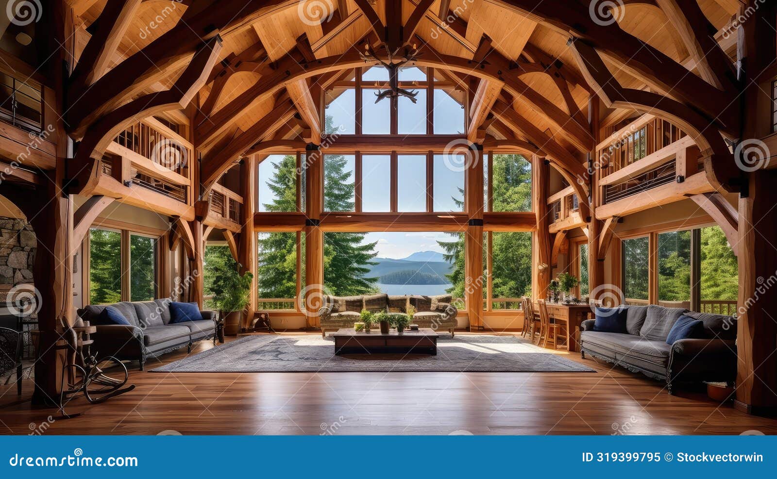 Forest real timber frame stock illustration. Illustration of ...