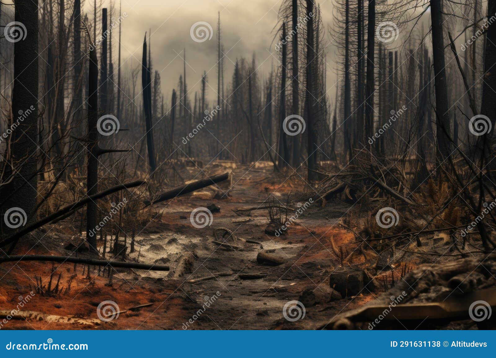 Forest Recovering after a Fire Stock Photo - Image of environmental ...