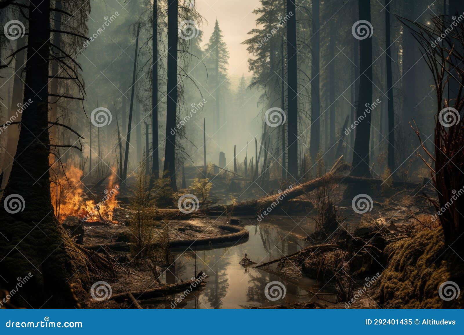 Forest Recovering after a Fire Stock Image - Image of fire, ecosystem ...