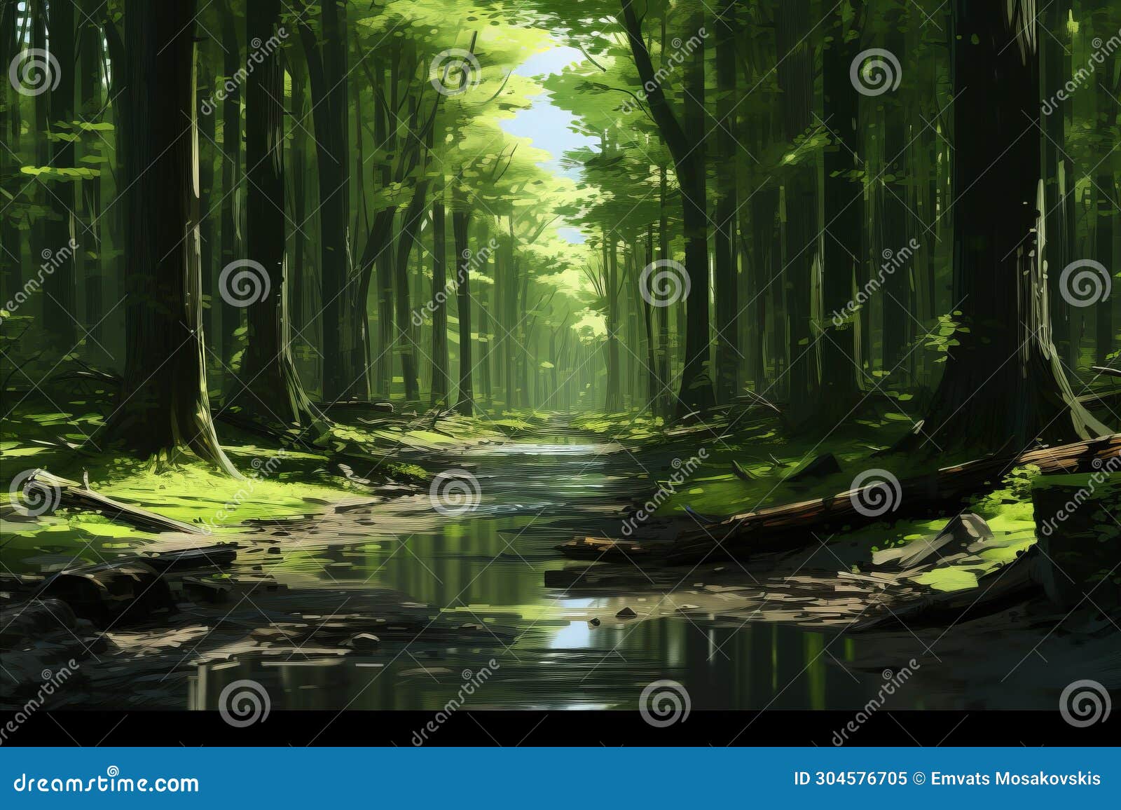 Forest Refreshment and Therapy. Peaceful Nature Scenery for Relaxation ...