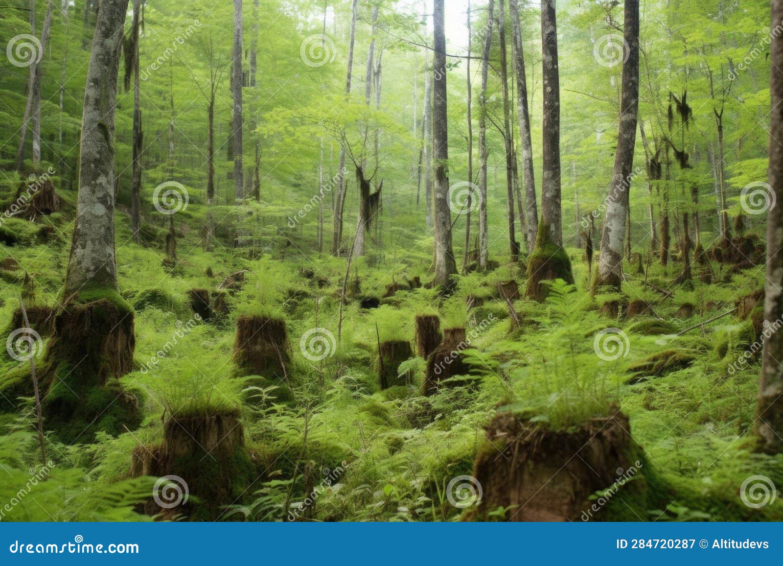 Forest Regrowth at Different Stages in a Recovering Area Stock Image ...