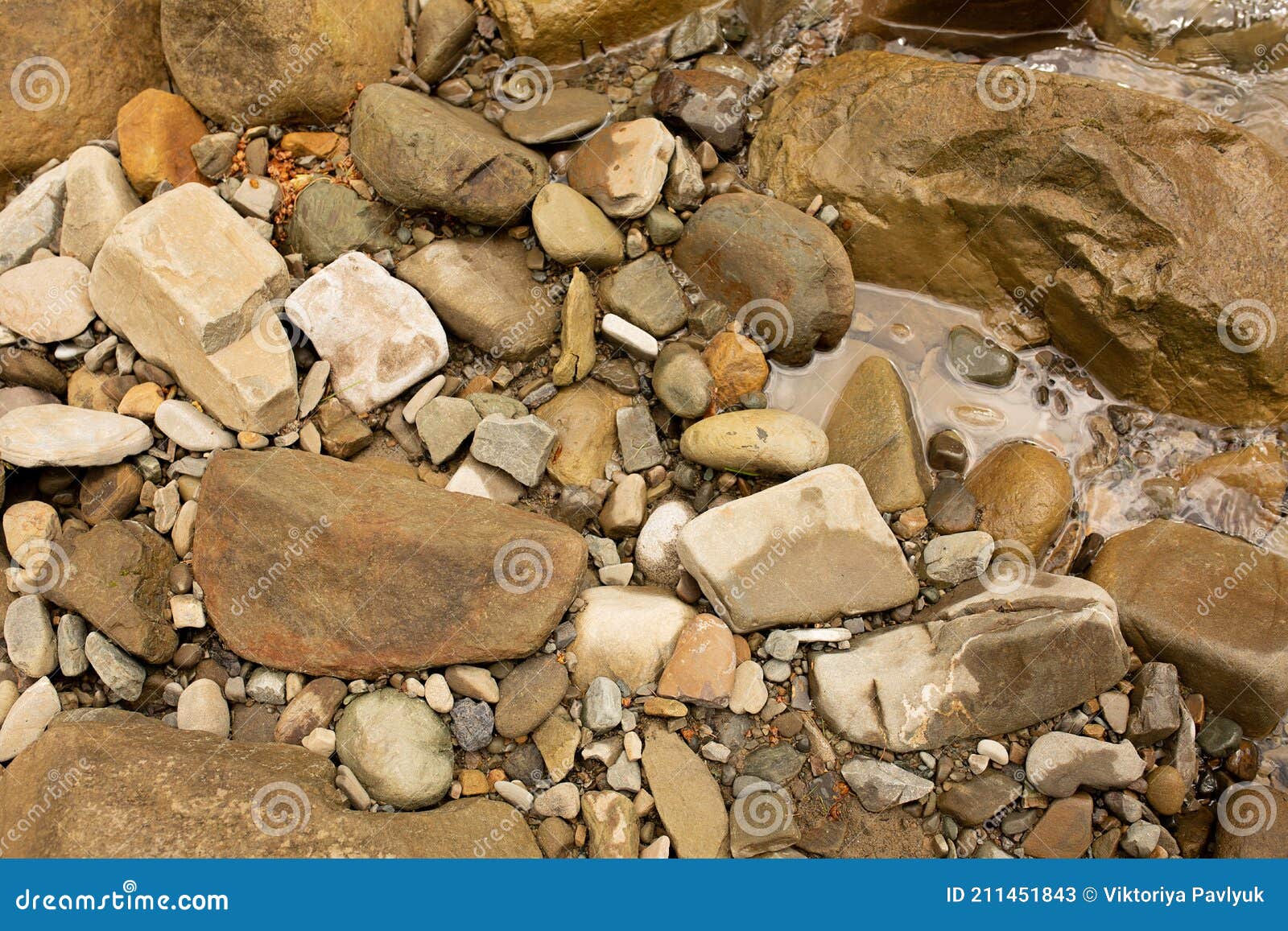 Forest River Shore with Pebbles Stock Image - Image of cobblestone ...