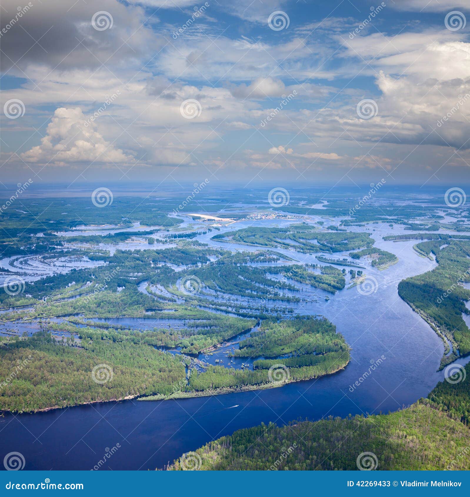 Forest River in Summer, Top View Stock Image - Image of siberia ...