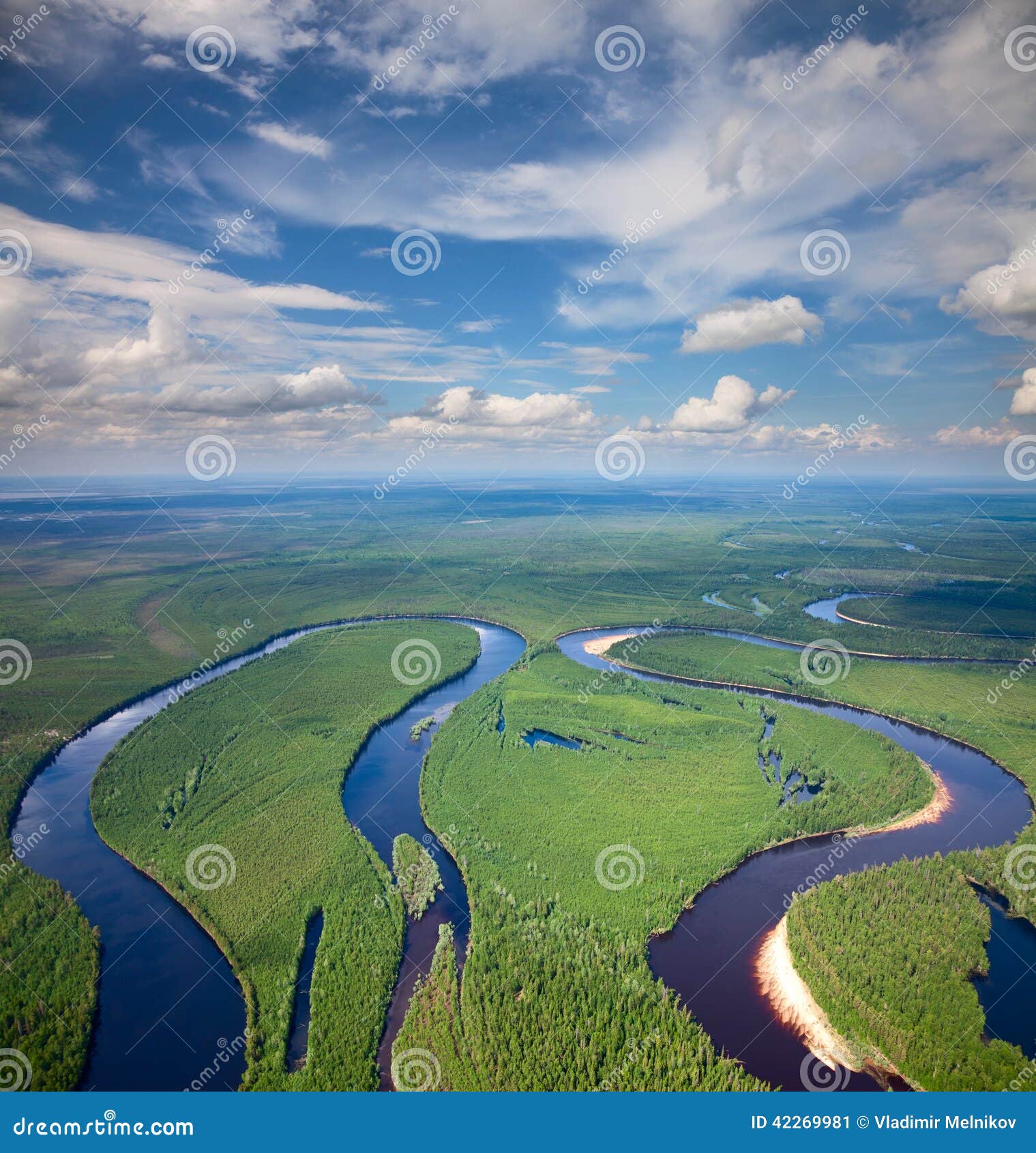 Forest river, top view stock image. Image of beautiful - 42269981