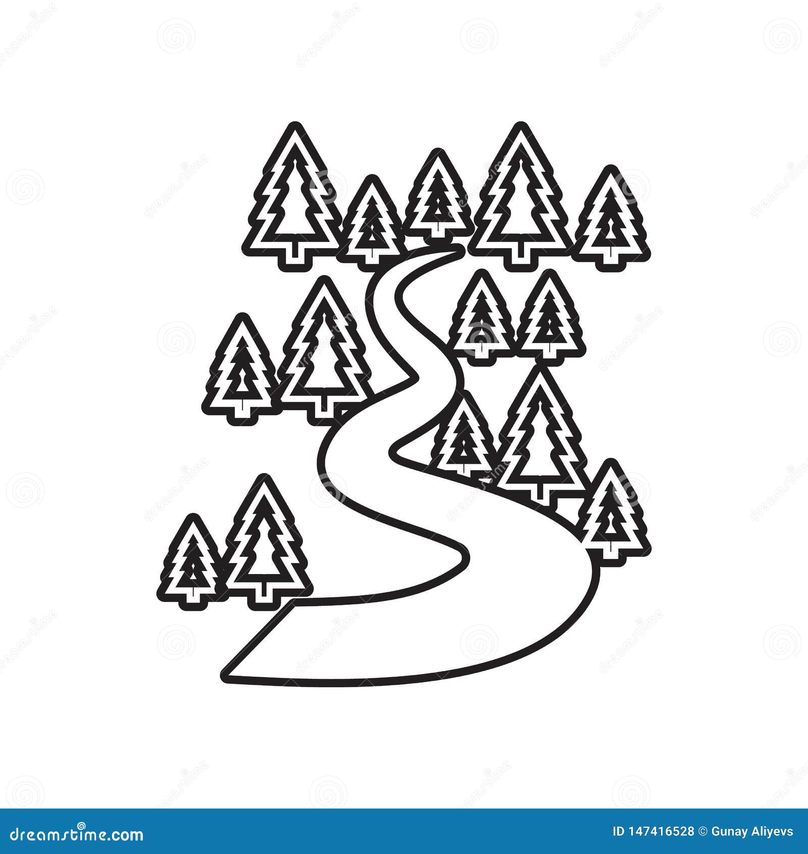 Forest Road Icon. Element of Landscape for Mobile Concept and Web Apps ...